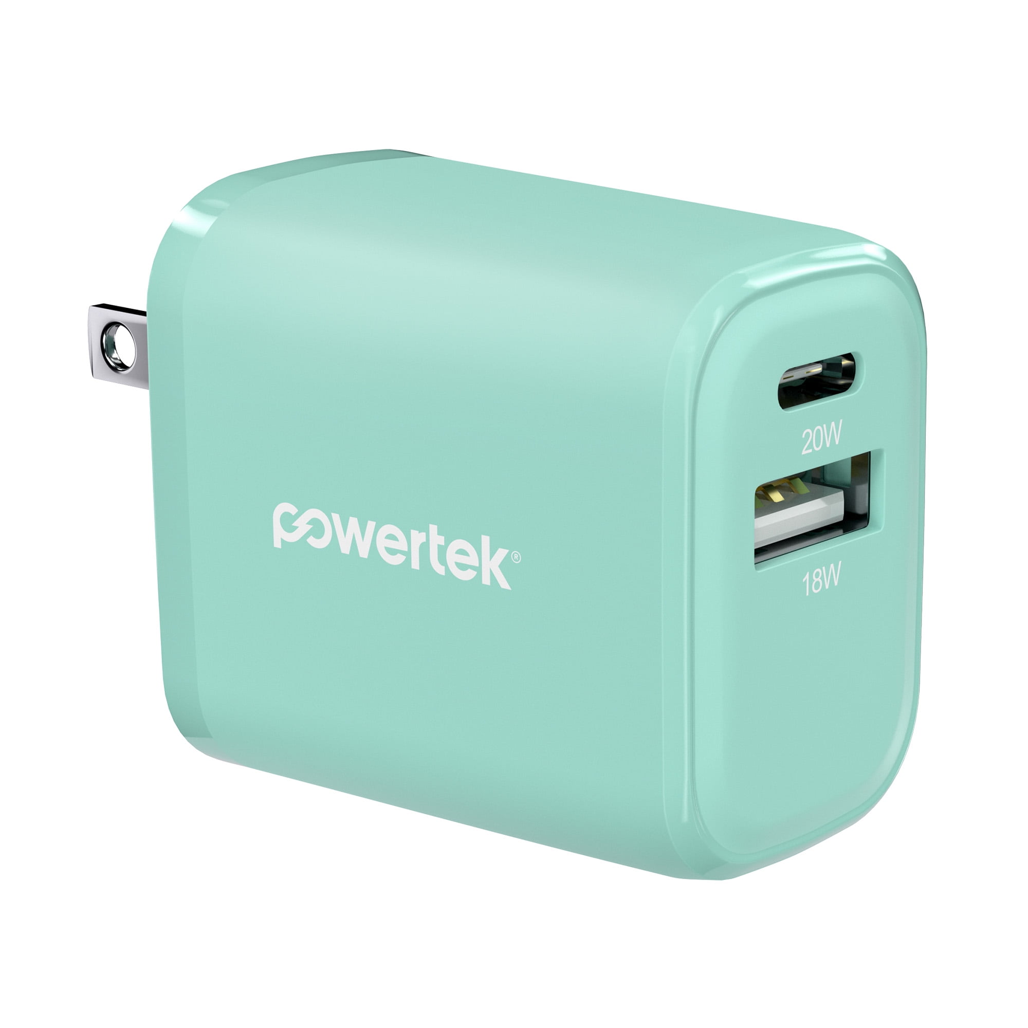 Liquipel Powertek Pastel Braided 20W Combo Wall Charger - Mint ...