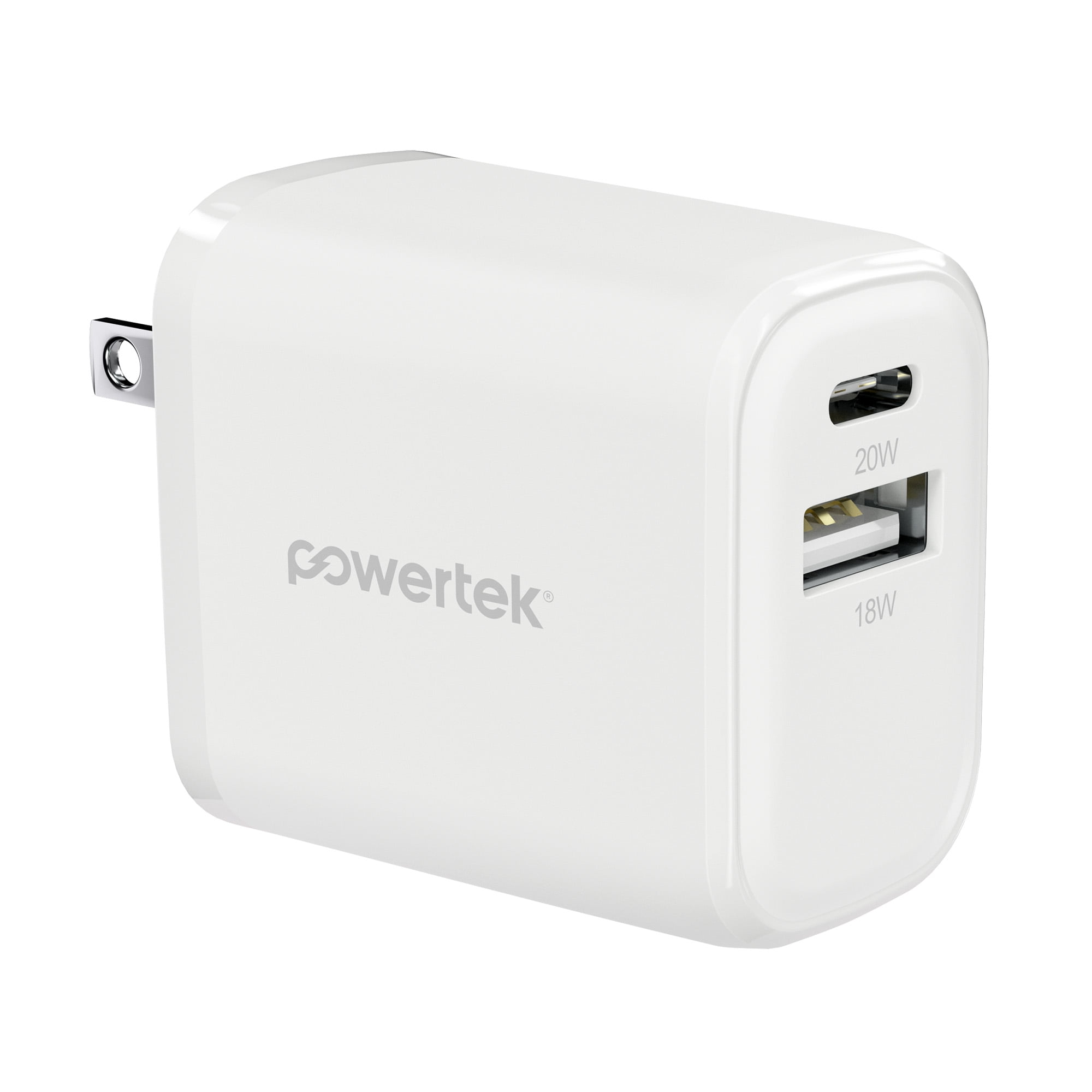 Liquipel Powertek Pastel Braided 20W Combo Wall Charger - White ...