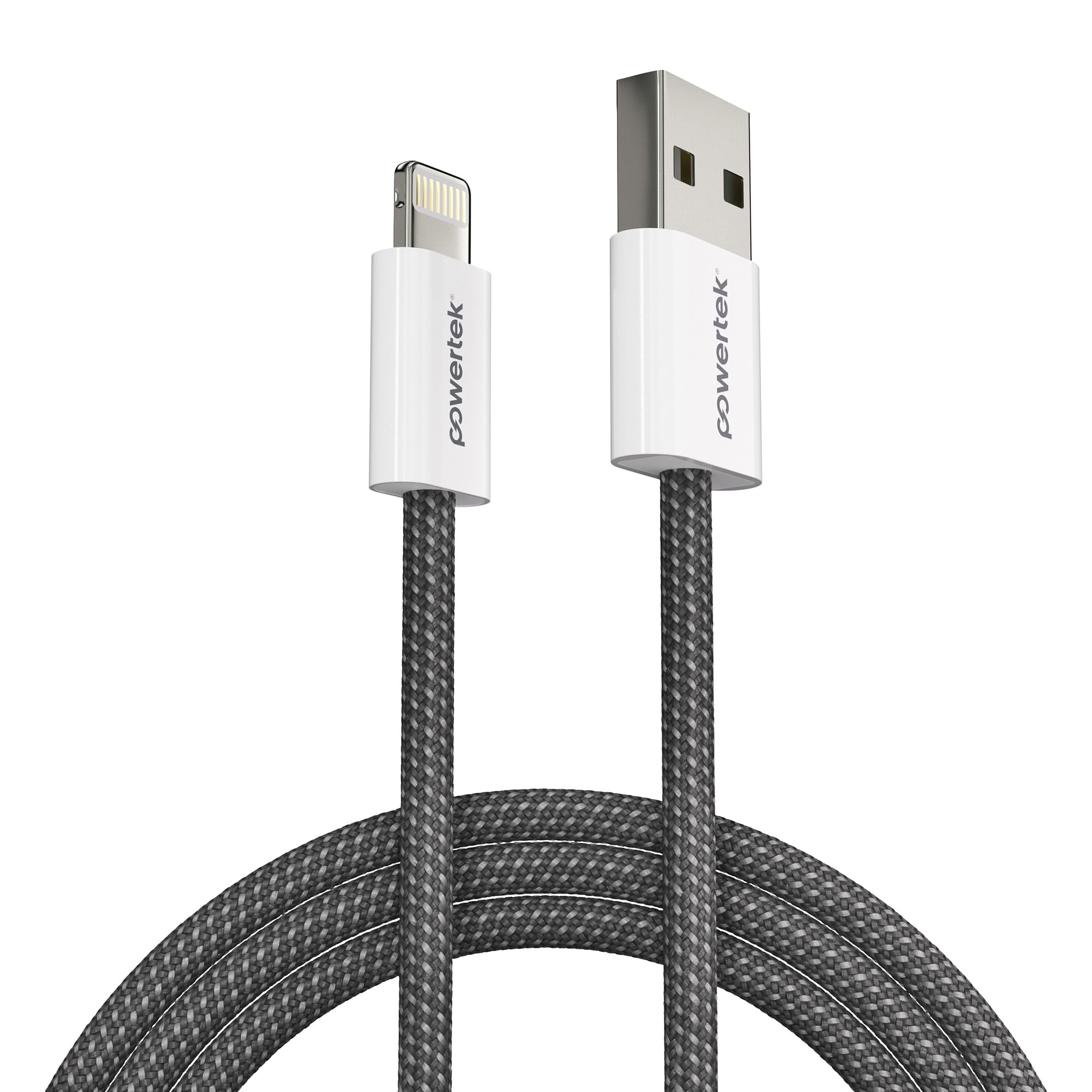 Liquipel Powertek Pastel Braided USB-A to Lightning - Grey - Walmart.com