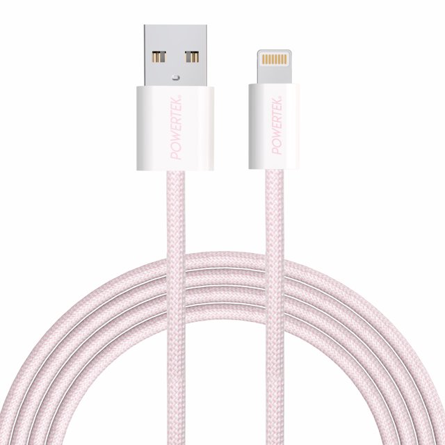 Liquipel Powertek Pastel Braided USB-A to Lightning - Light Pink ...