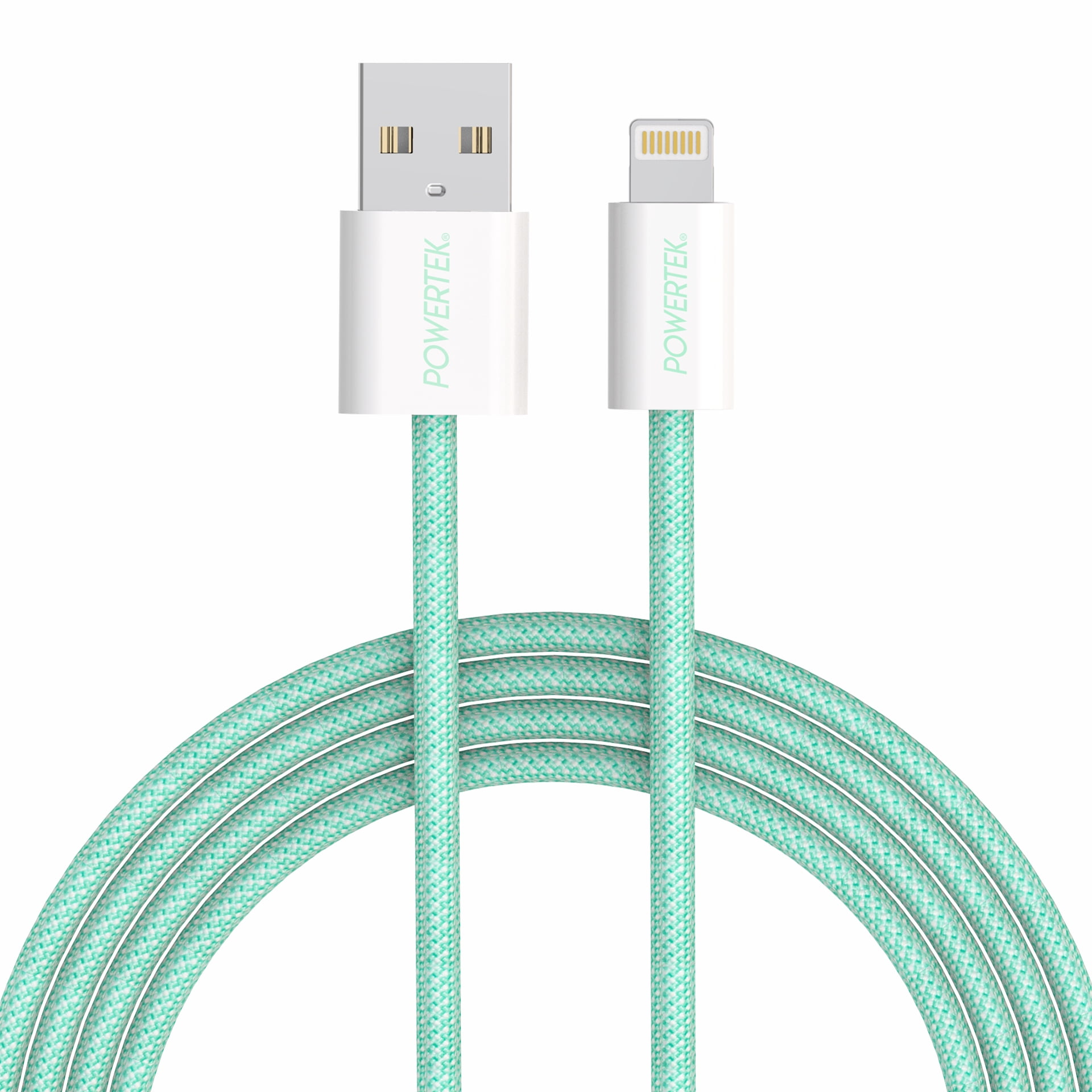 Liquipel Powertek Pastel Braided USB-A to Lightning - Mint - Walmart.com