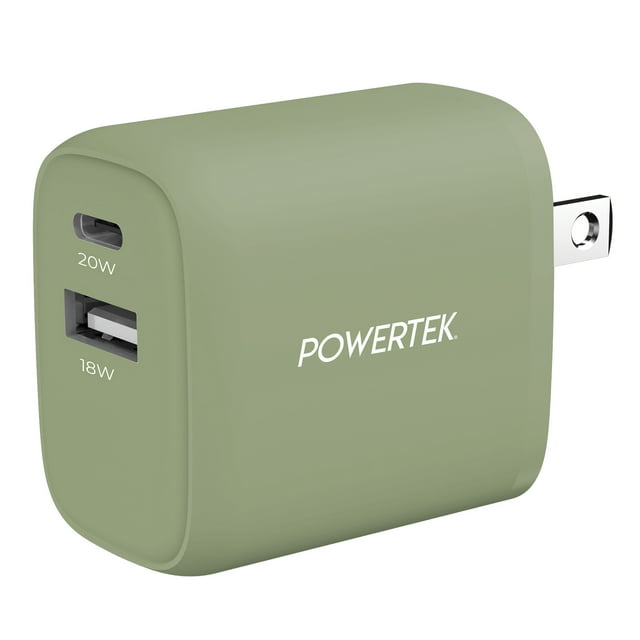 Liquipel Powertek Pastel Camo Dual USB-A / USB-C Wall Charger - Green ...