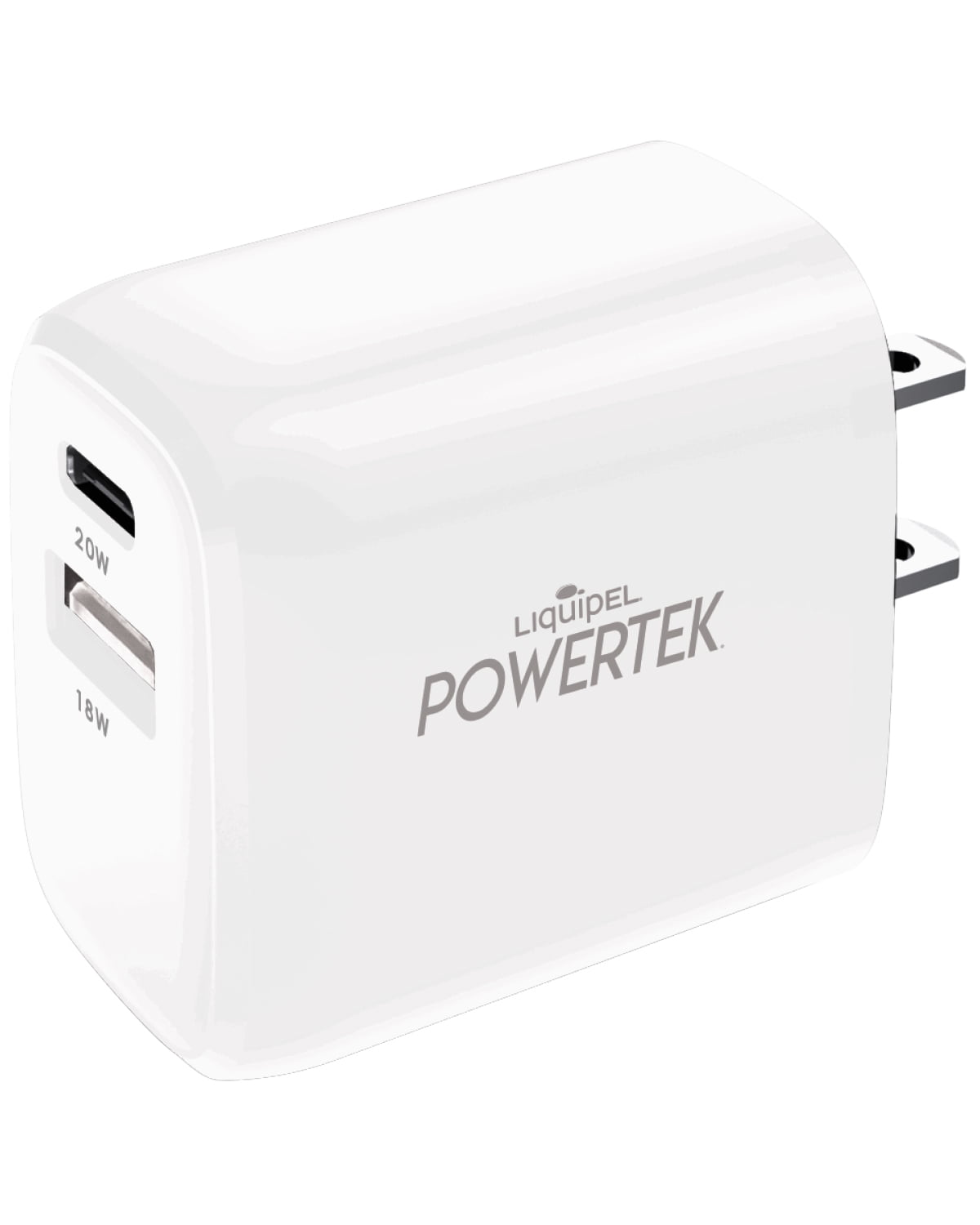 Liquipel Powertek Pastel Type-C Fast Charging Wall Charger 20W PD USB-C with Foldable Plug, for ...