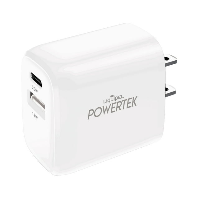 Liquipel Powertek Pastel Type-C Fast Charging Wall Charger 20W PD USB-C with Foldable Plug, for ...