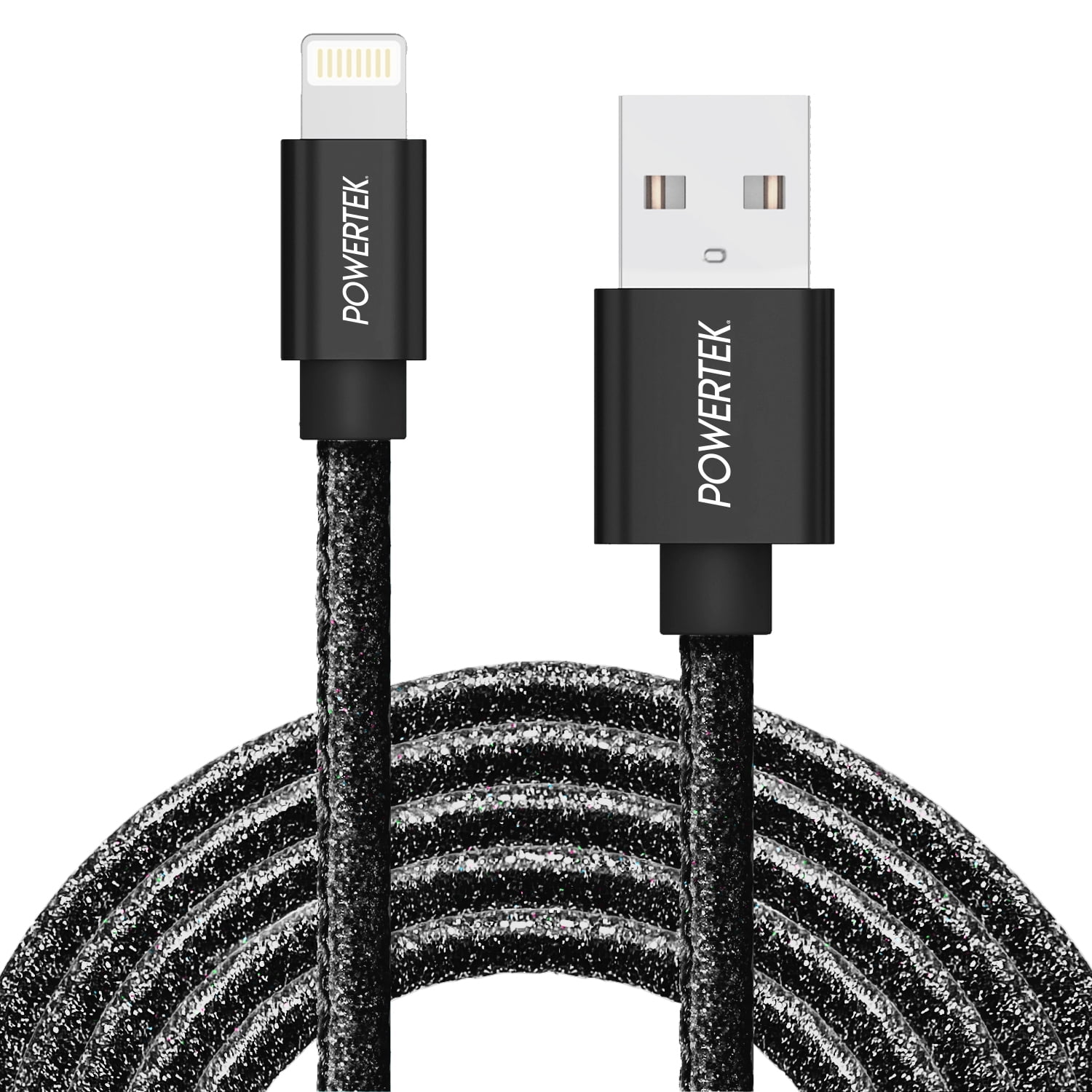 Liquipel Powertek USB-A to Lightning - Black Glitter - Walmart.com