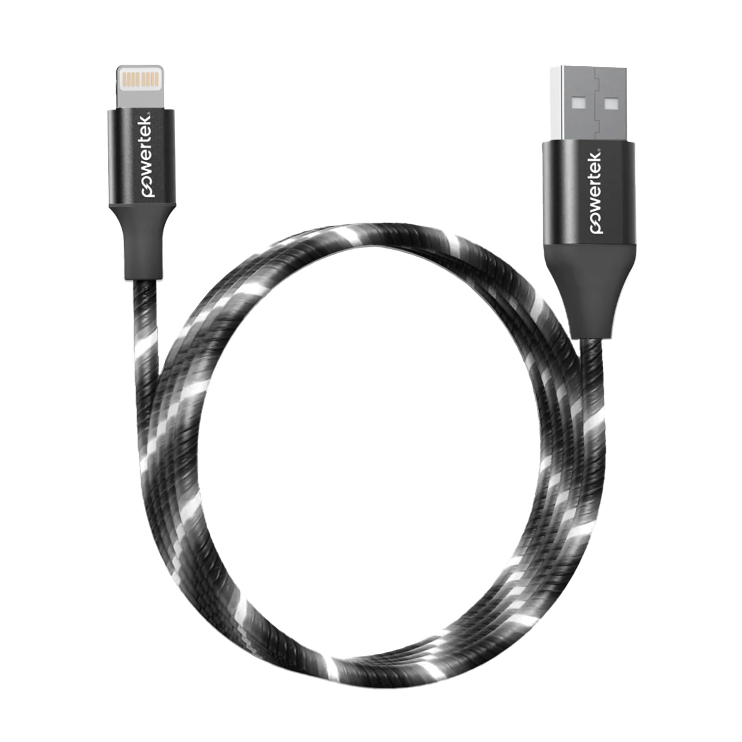 Liquipel Powertek USB-A to Lightning Light-Up Cable - Black - Walmart.com