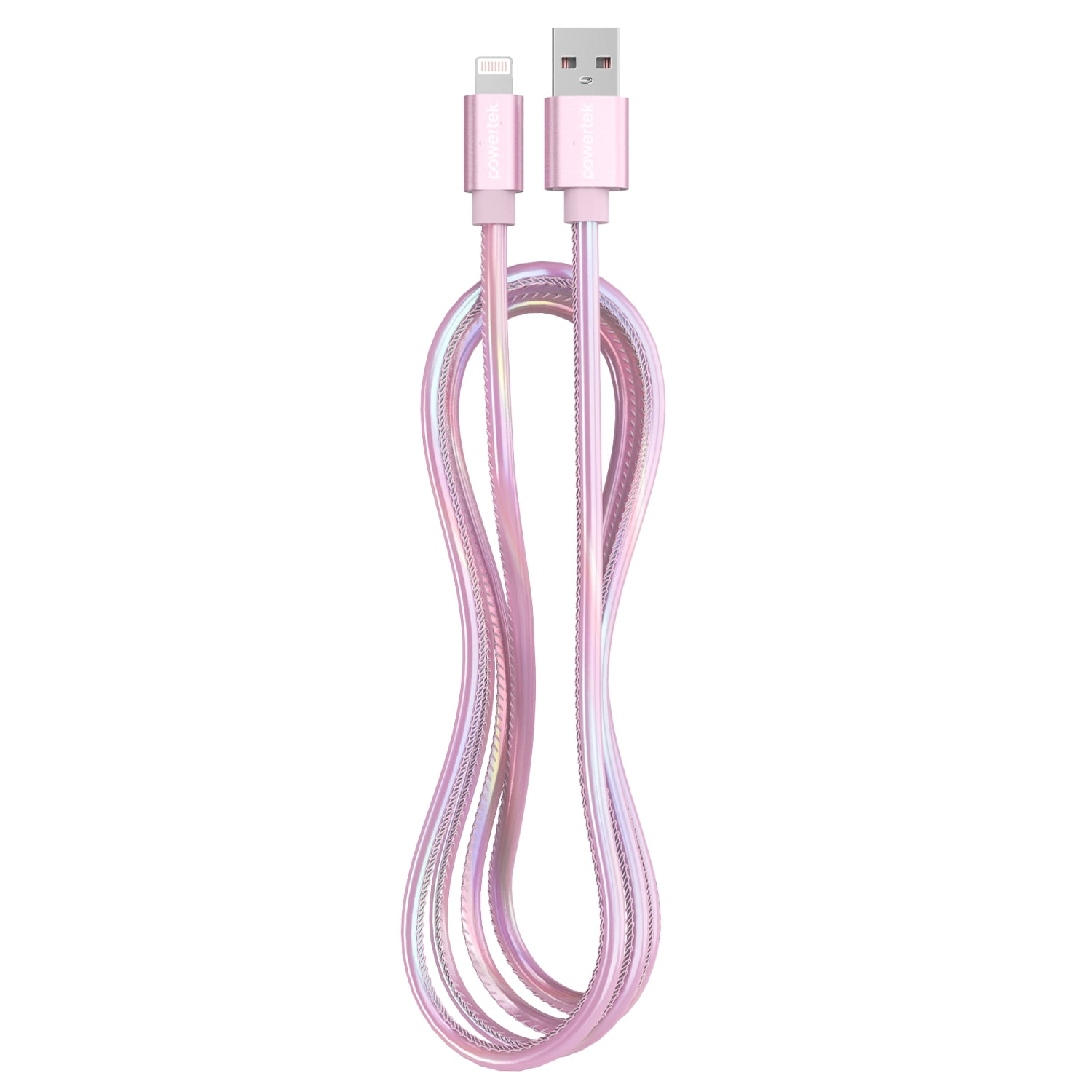 Powertek MFi Certified USB-A to Lightning Metallic Shine Pastel ...