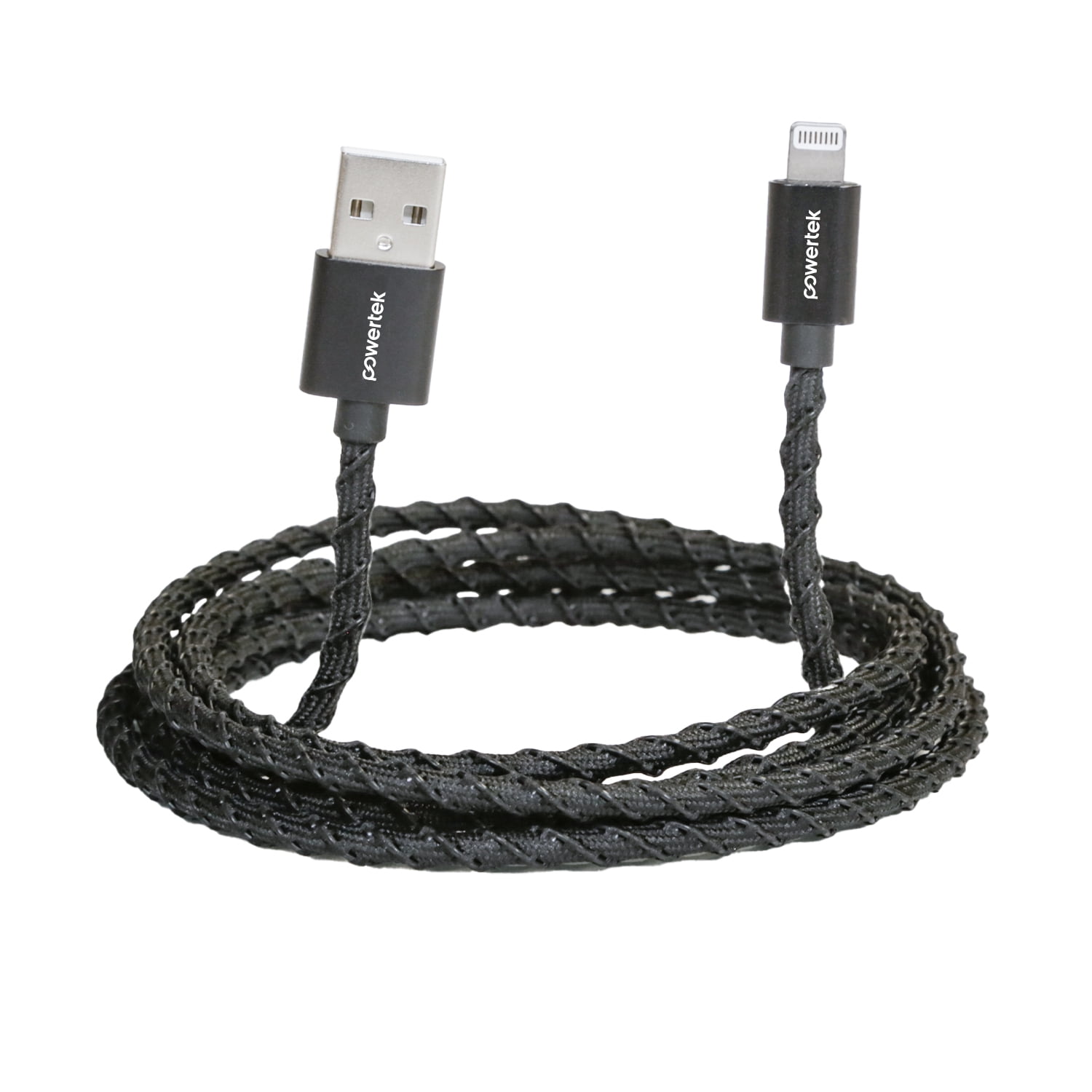 Liquipel Powertek USB-A to Lightning Twizzler Cable - Black - Walmart.com