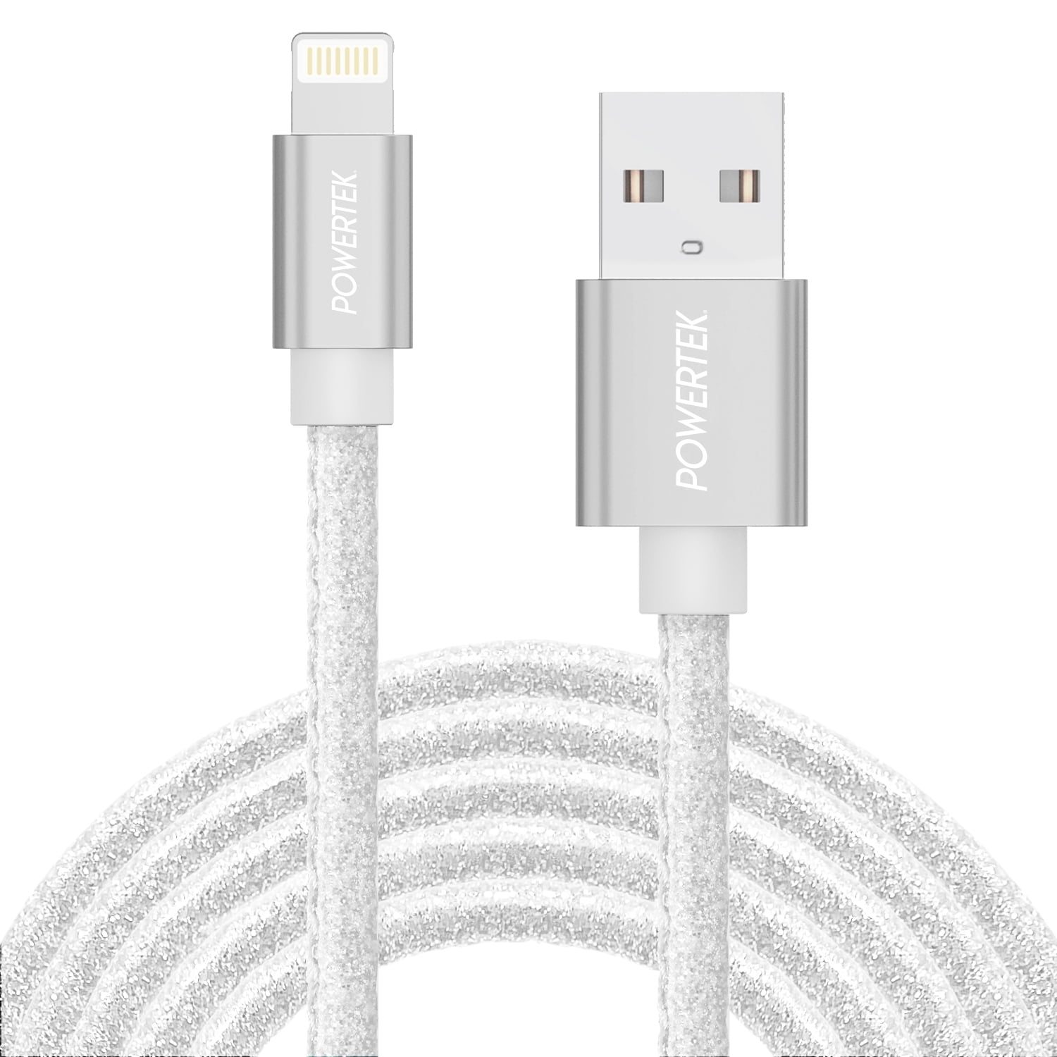 Liquipel Powertek USB-A to Lightning - White Glitter - Walmart.com