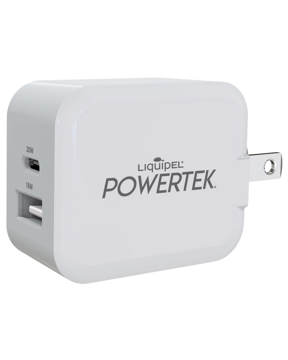 Liquipel Powertek USBC 20W and USBA 18W Dual Port Wall Charger, Fast ...