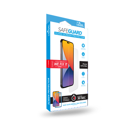 Liquipel Safeguard Glass Screen Protector for Phone 14 Pro Max comes ...