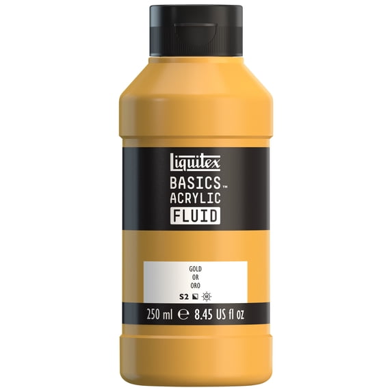 Liquitex Basics Acrylic Fluid Paint - Gold, 250 ml - Walmart.com