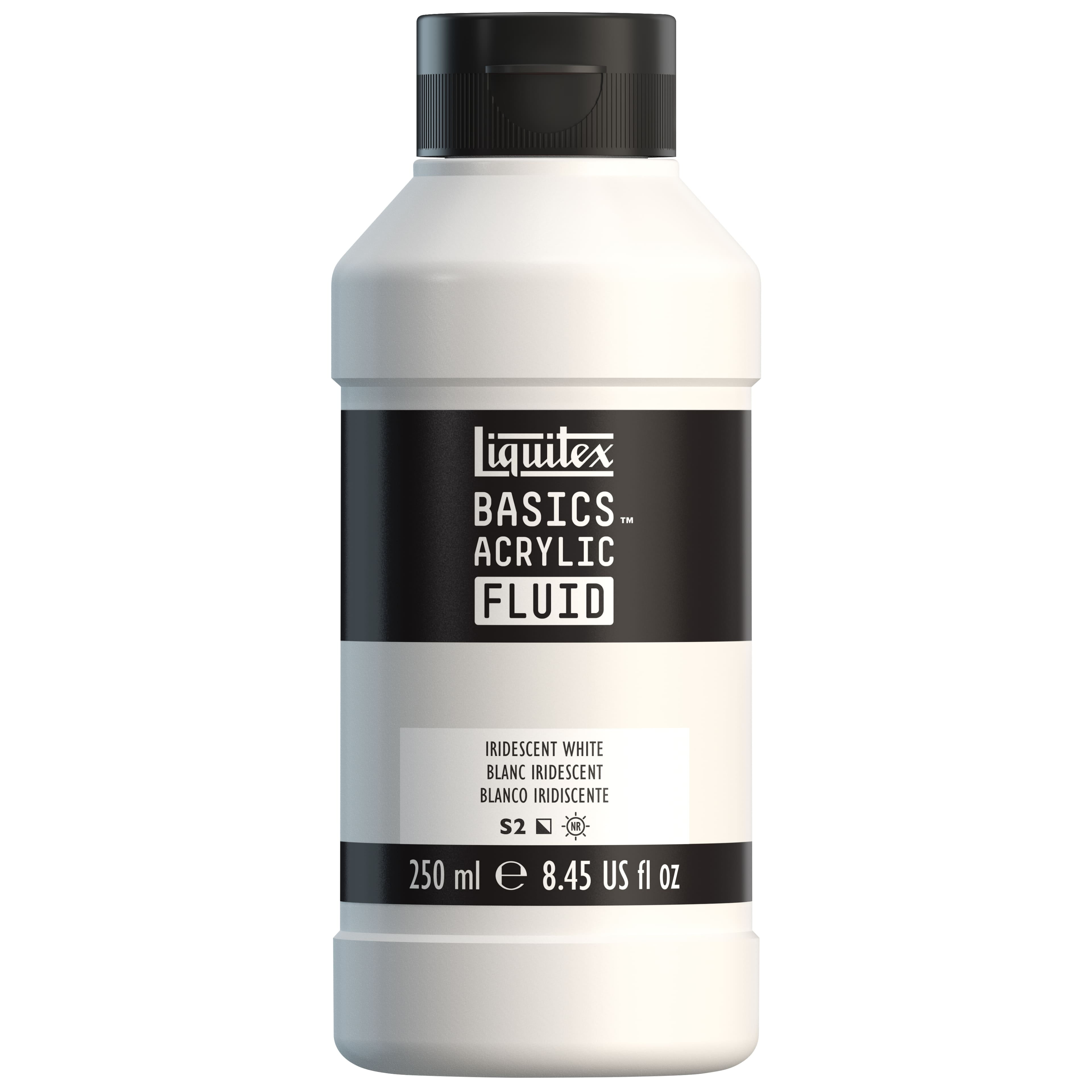 Liquitex Basics Acrylic Fluid Paint - Iridescent White, 250 ml ...