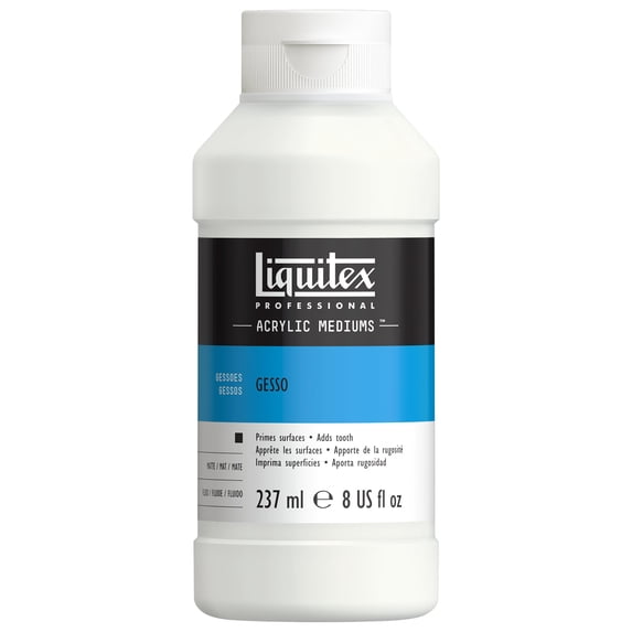 Liquitex, Gesso, 8 oz, White acrylic primer for canvas, paper, wood ...