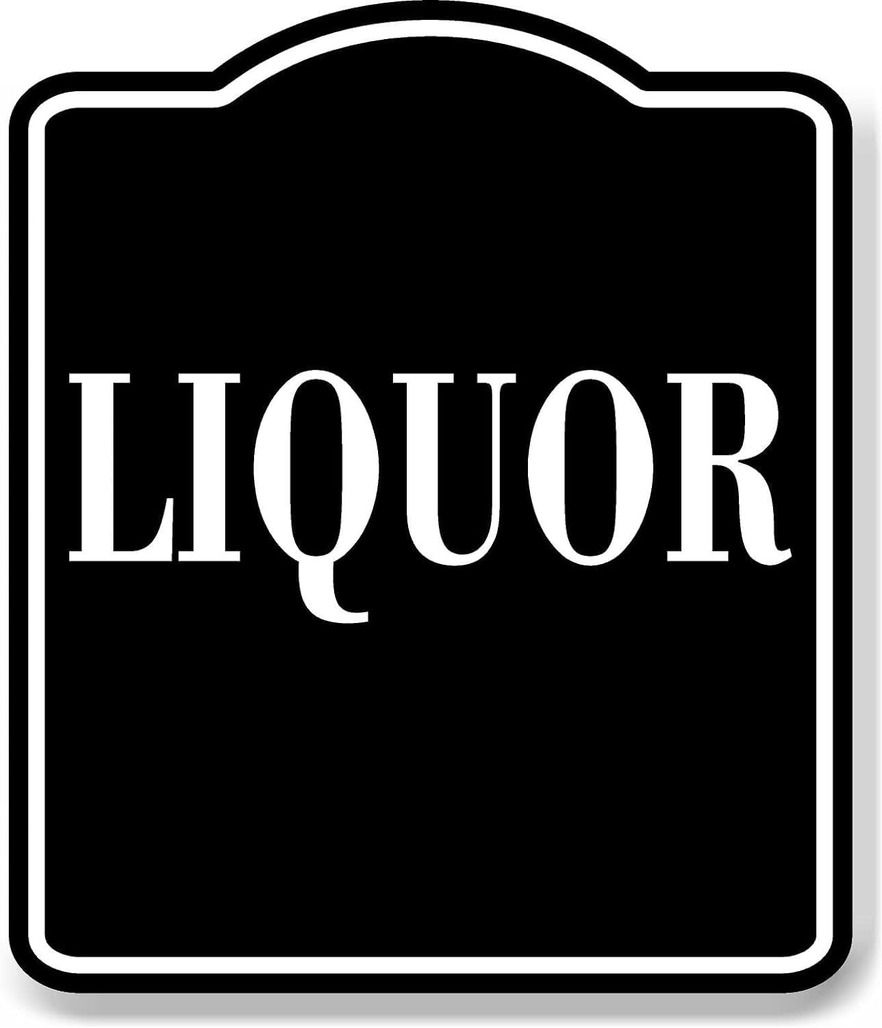 Liquor BLACK Aluminum Composite Sign, 8.5"x10" - Walmart.com