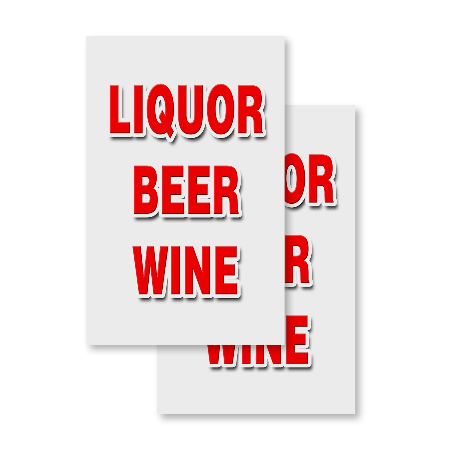 Liquor Beer Wine (2-PACK) 24" x 36" Vinyl Decals | Sign Insert Peel ...