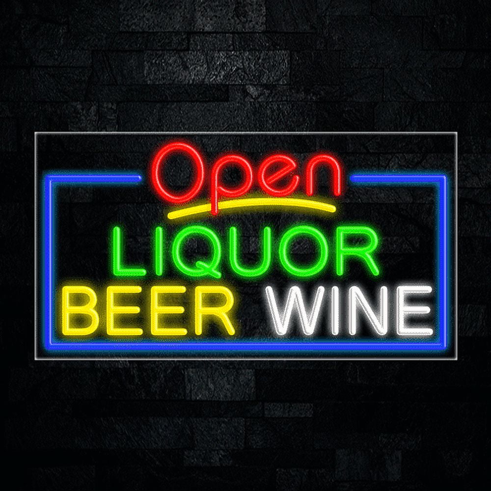 Liquor Beer Wine LED Neon Sign 33"L x 18"H #35530 - Walmart.com
