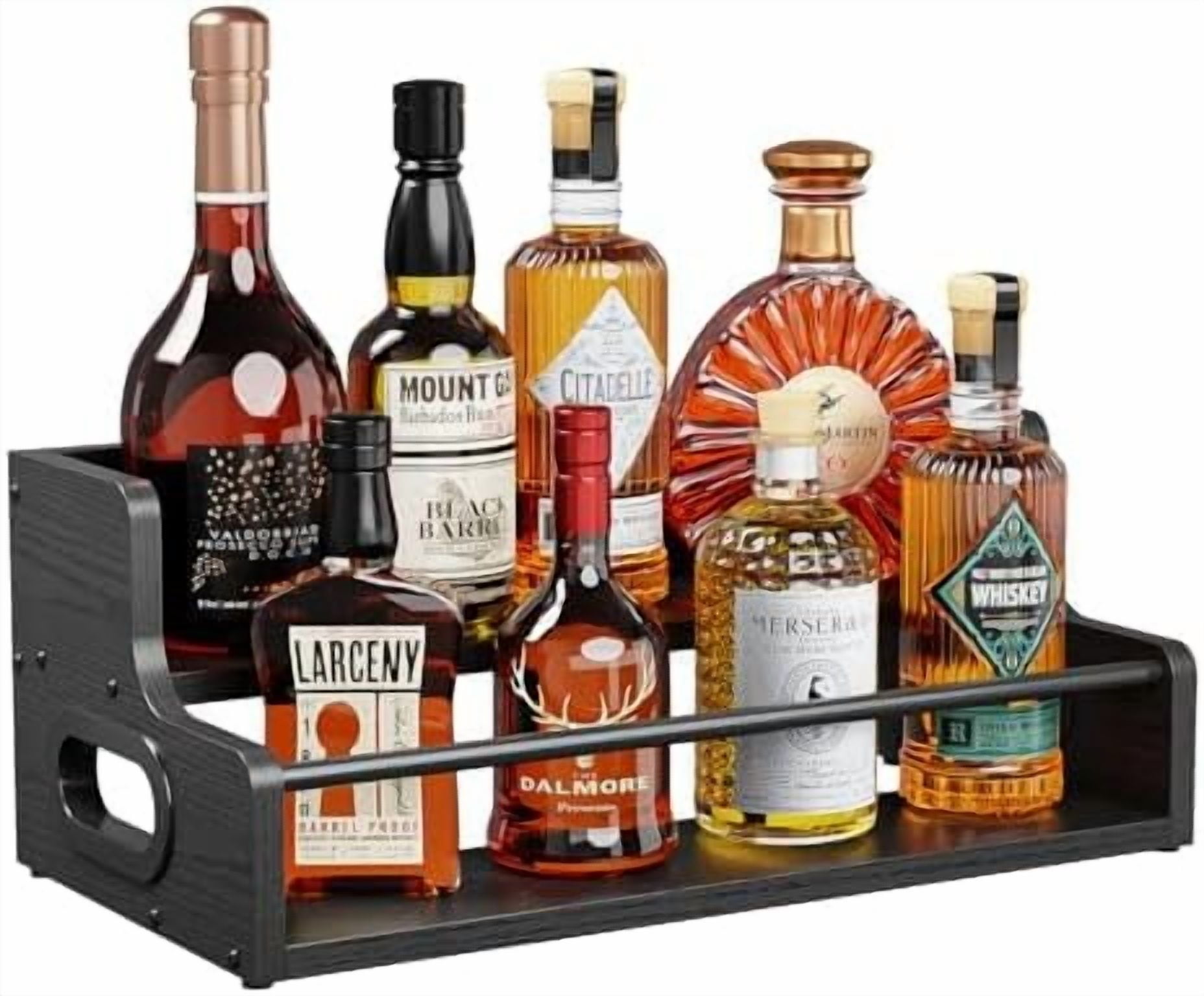 Liquor Bottle Display Shelf, Coffee Syrup Rack Organizer, 2 Step ...