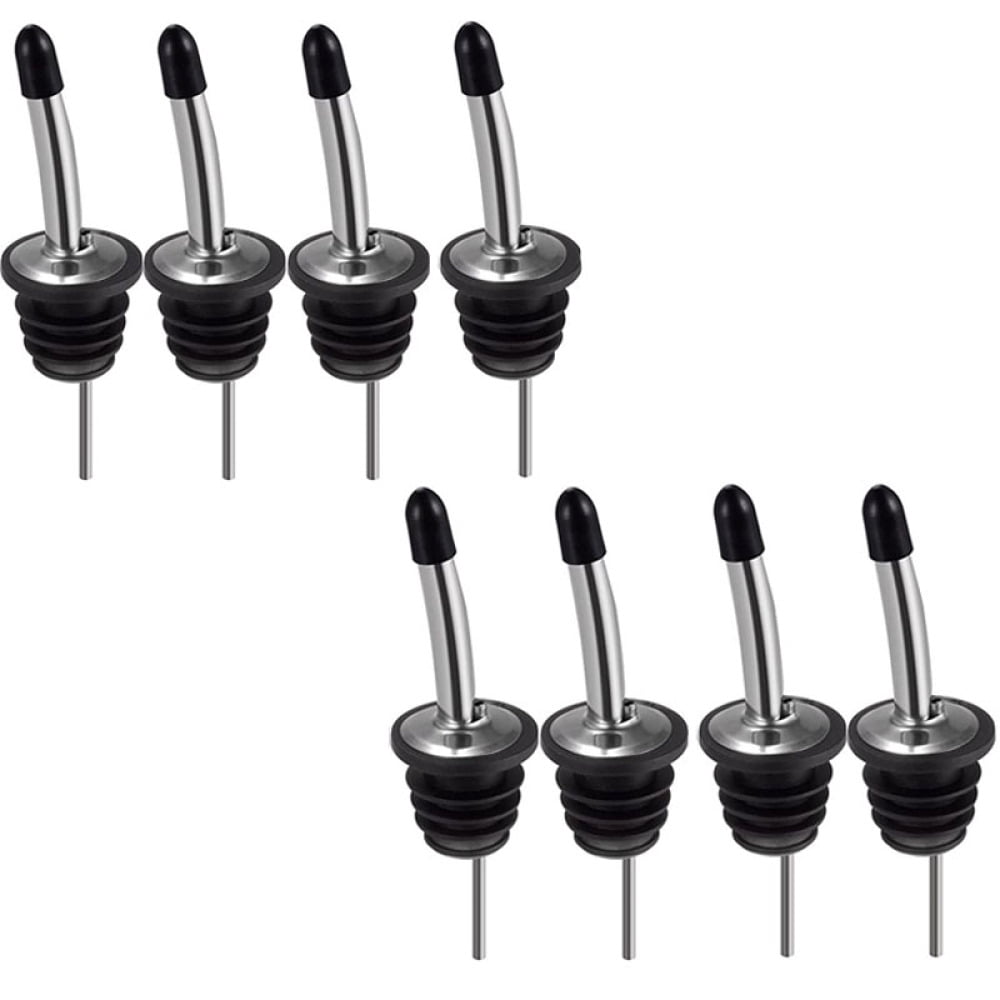 Liquor Bottle Pourers, 8 Pack Stainless Steel Olive Oil Spouts, Speed ...