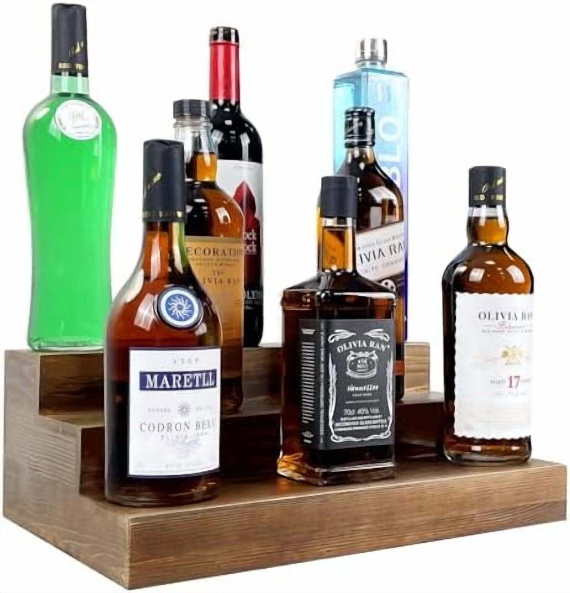Liquor Bottle Stand - 16 Inch 3 Tier Liquor Bar Bottle Display Shelf ...