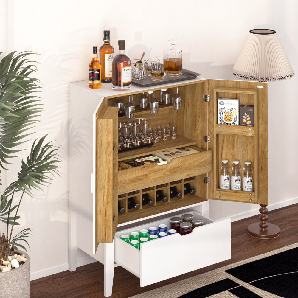 Liquor Storage Credenza with Locks, Sideboard with Wine Racks ...