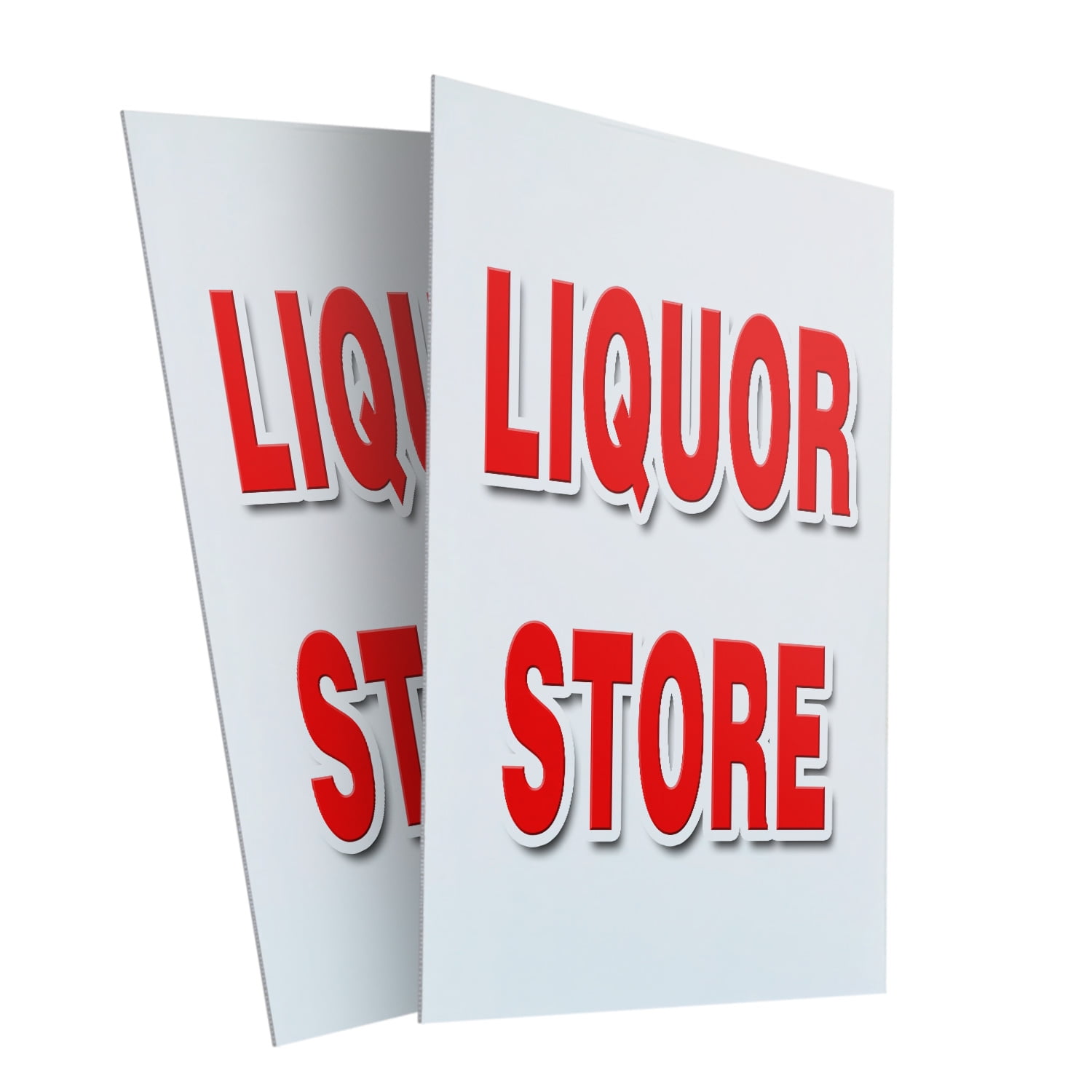 Liquor Store (2-PACK) 24" x 36" Plastic Signs | Sign Insert 4mm ...