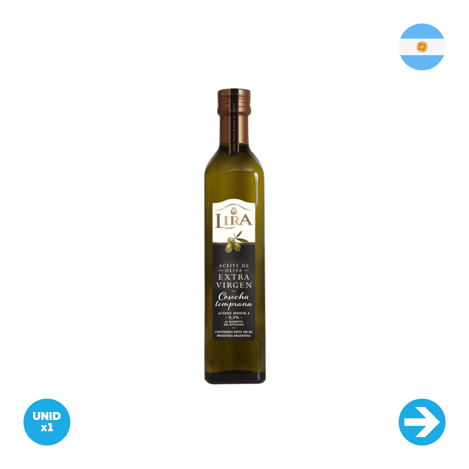 Lira - Extra Virgin Olive Oil Early Harvest - 500ml x1 Unit - Walmart.com
