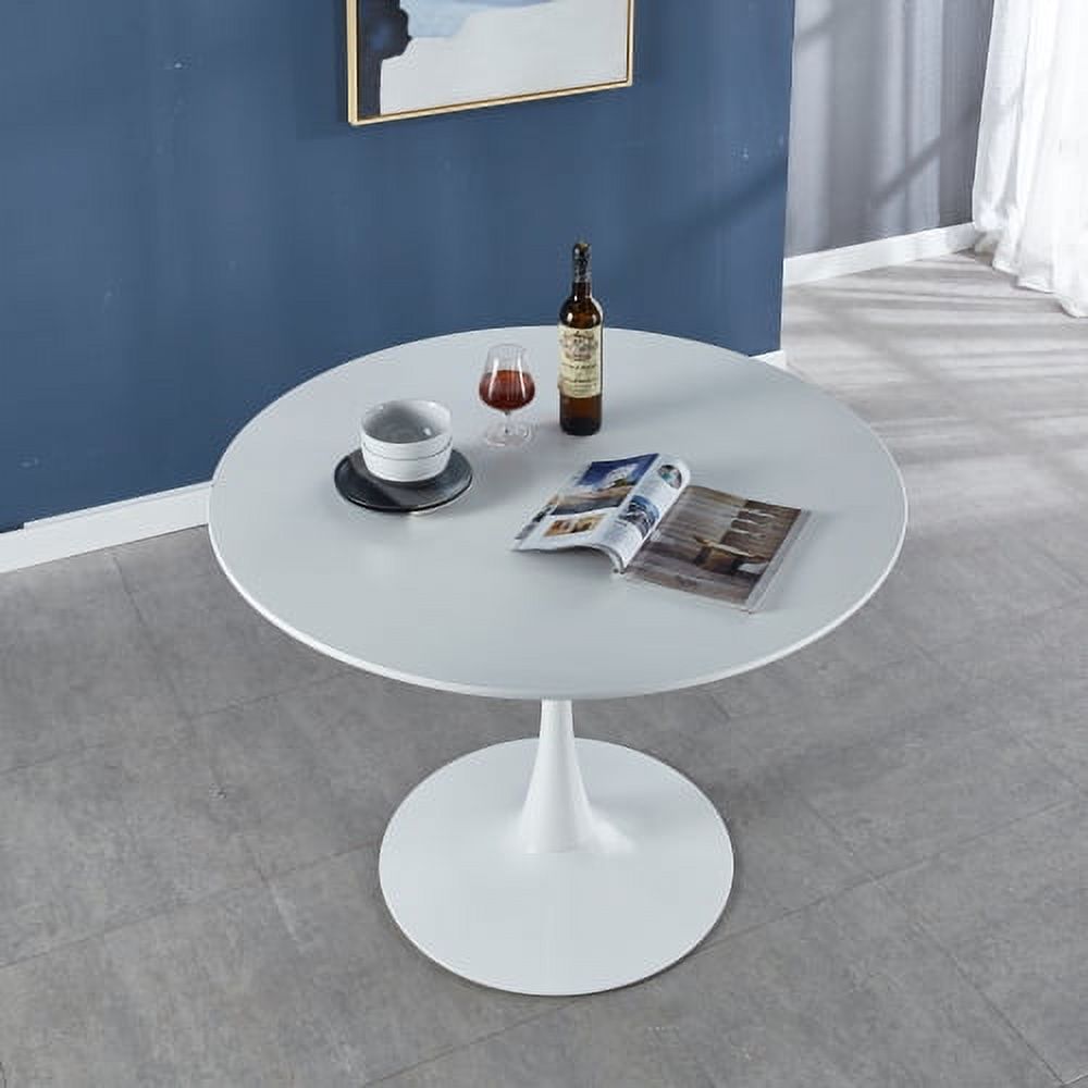 Lirago 42.1"White Tulip Table Mid-century Dining Table for 4-6 people ...