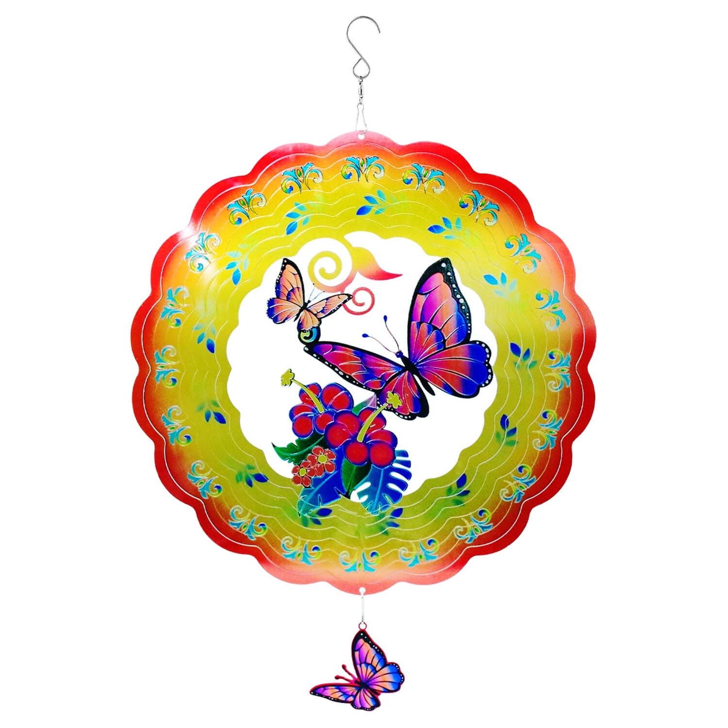 Liranovly 3D Metal Butterfly Wind Spinner-Hanging 12in Spinfinity ...