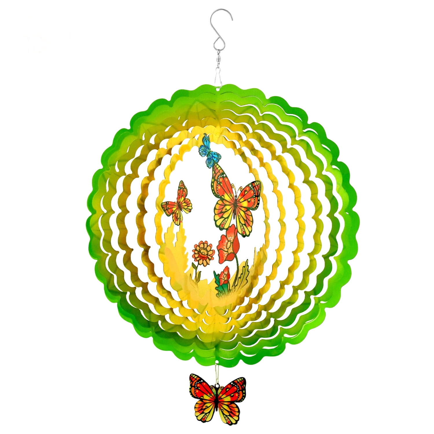 Liranovly 3D Metal Butterfly Wind Spinner-Hanging 12in Spinfinity ...