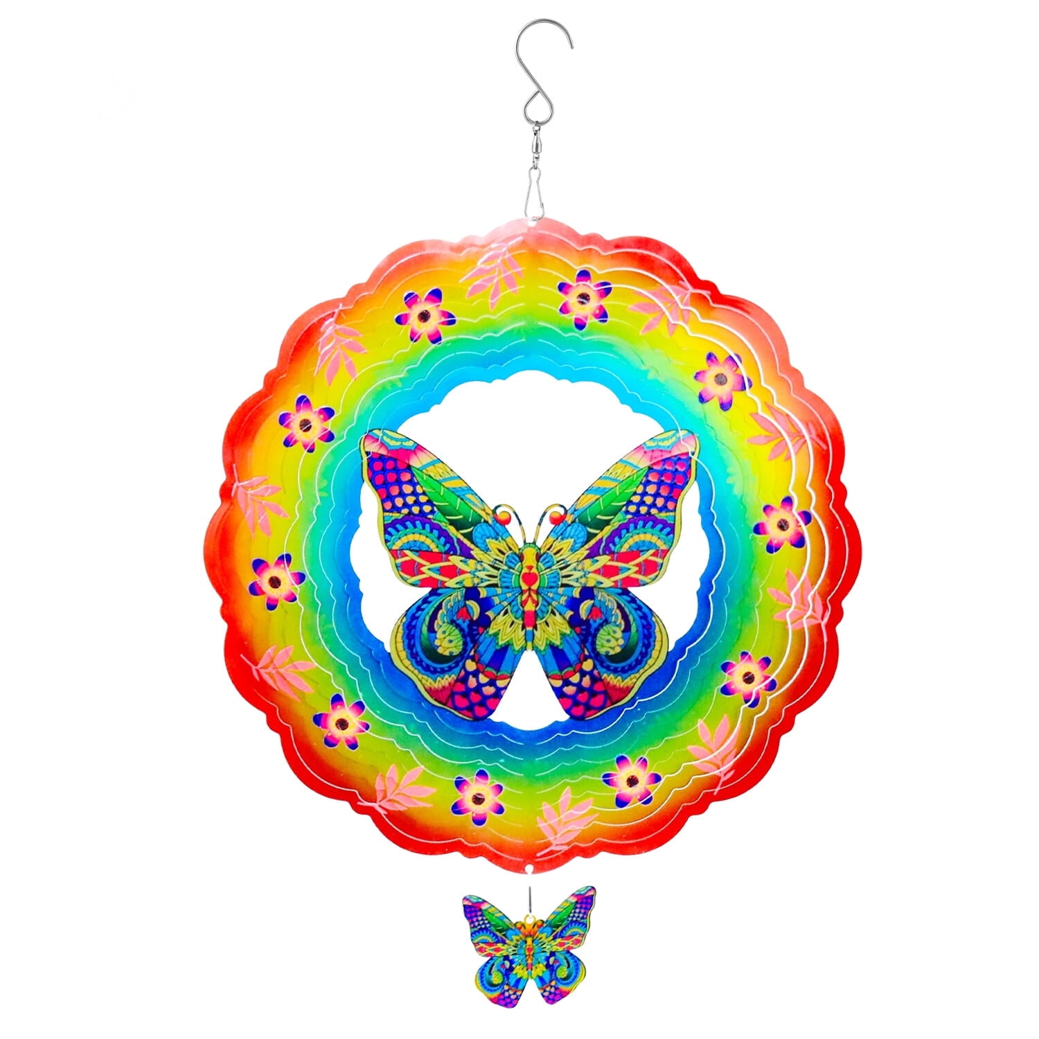 Liranovly 3D Metal Butterfly Wind Spinner-Hanging 12in Spinfinity ...