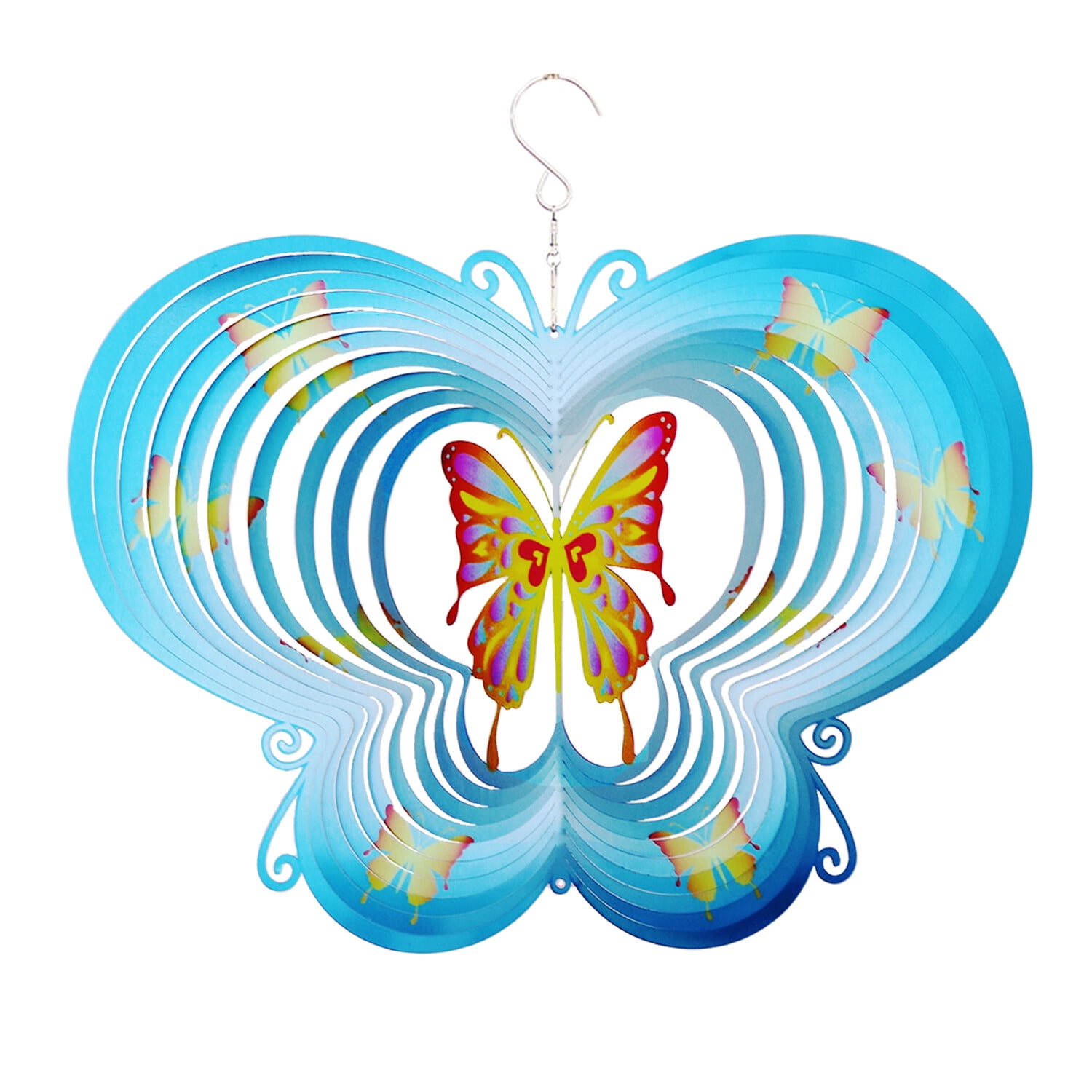 Liranovly 3D Metal Butterfly Wind Spinner-Hanging 12in Spinfinity ...