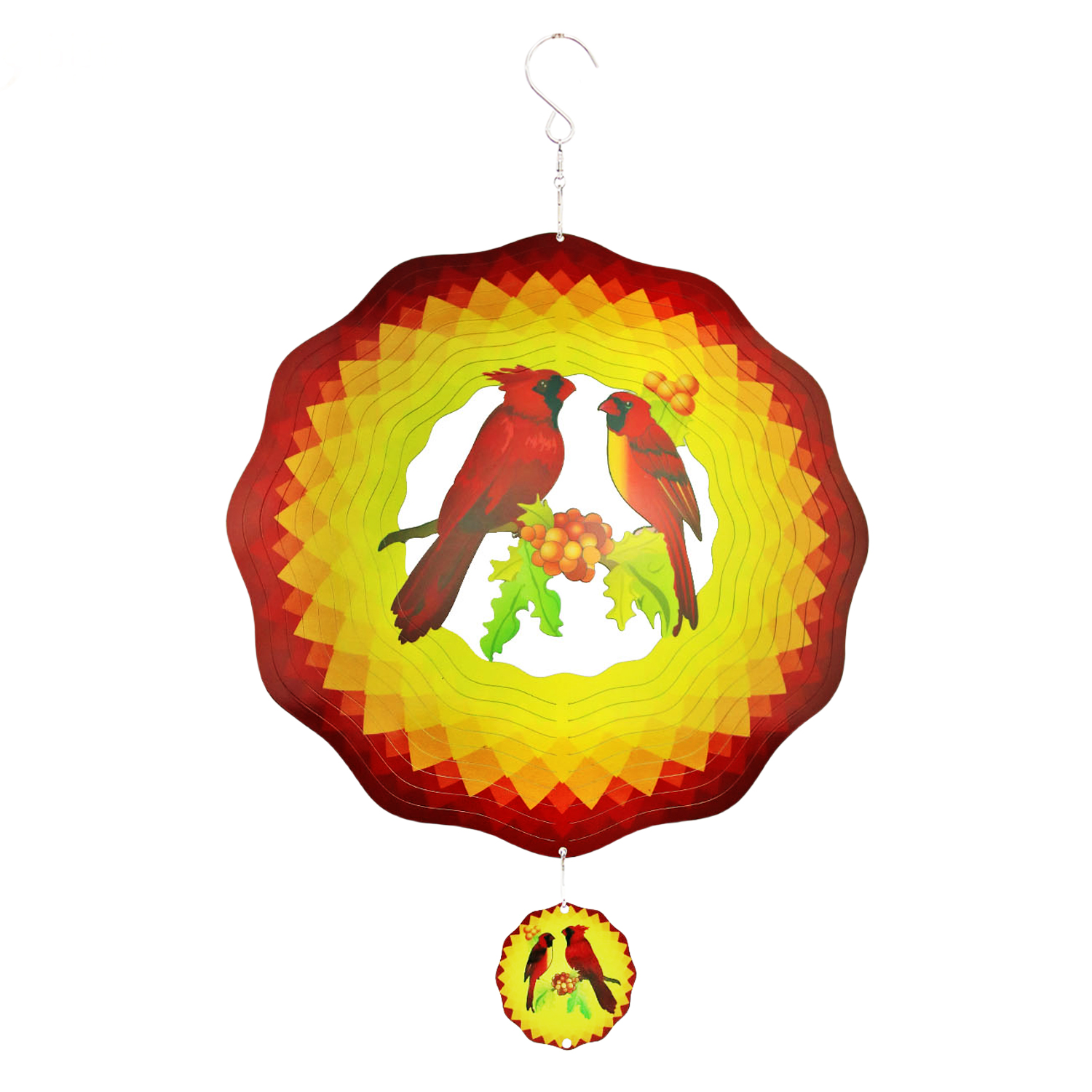 Liranovly 3D Metal Cardinal Wind Spinner-Hanging 12in Spinfinity ...