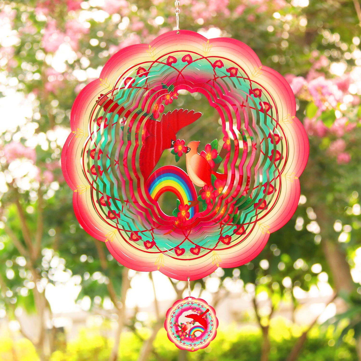 Liranovly 3D Metal Cardinal Wind Spinner-Hanging 12in Spinfinity ...
