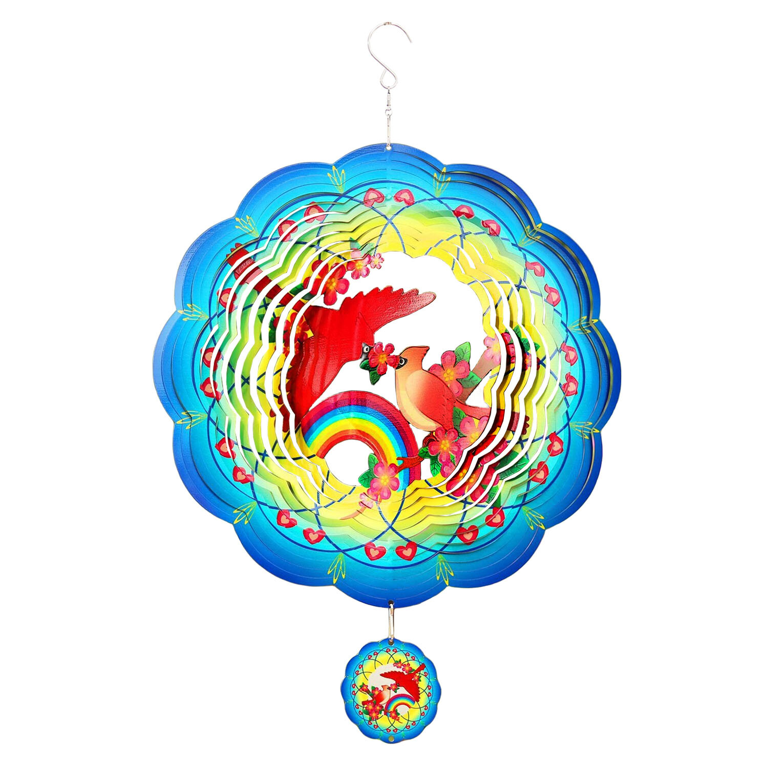 Liranovly 3D Metal Cardinal Wind Spinner-Hanging 12in Spinfinity ...