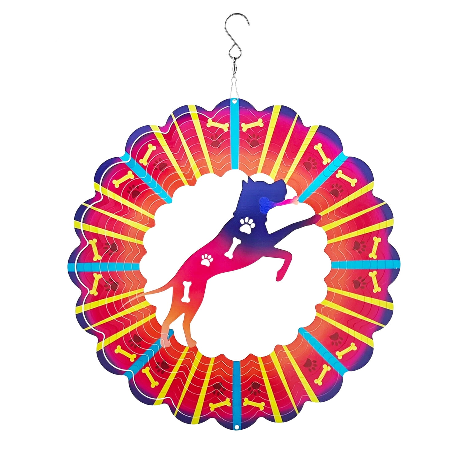 Liranovly 3D Metal Dog Wind Spinner-Hanging 12in Spinfinity Designs ...