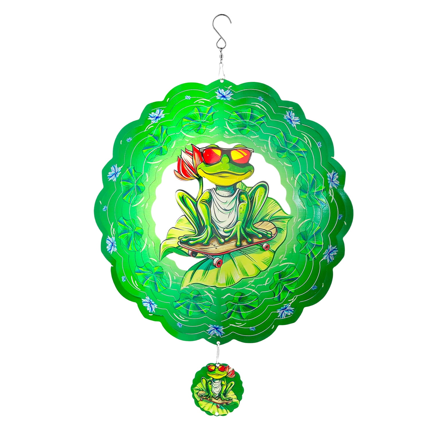 Liranovly 3D Metal Frog Wind Spinner-Hanging 12in Spinfinity Designs ...