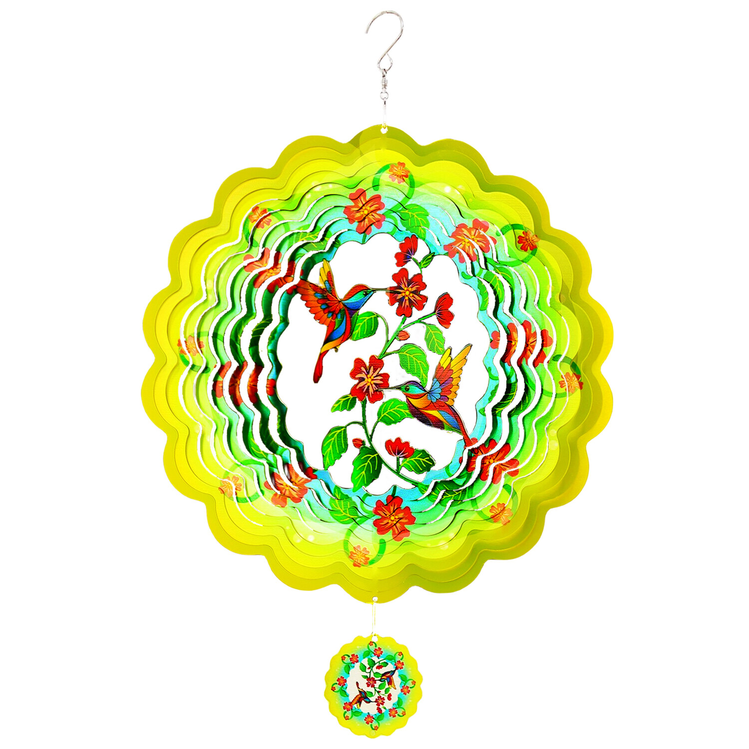 Liranovly 3D Metal Hummingbird Wind Spinner-Hanging 12in Spinfinity ...
