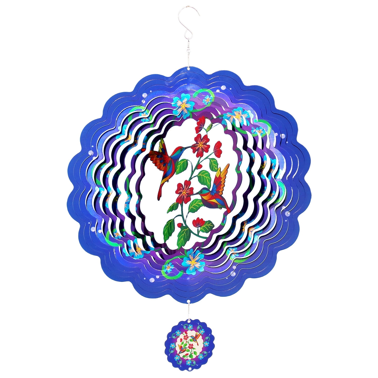 Liranovly 3D Metal Hummingbird Wind Spinner-Hanging 12in Spinfinity ...