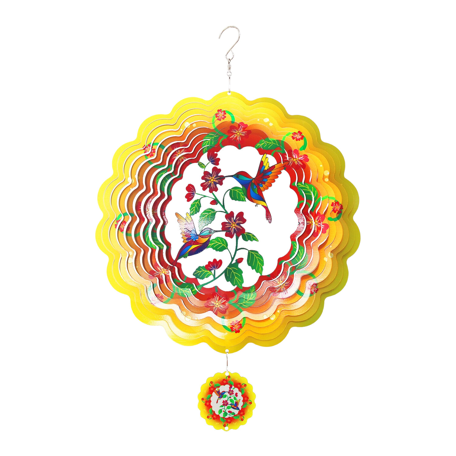 Liranovly 3D Metal Hummingbird Wind Spinner-Hanging 12in Spinfinity ...