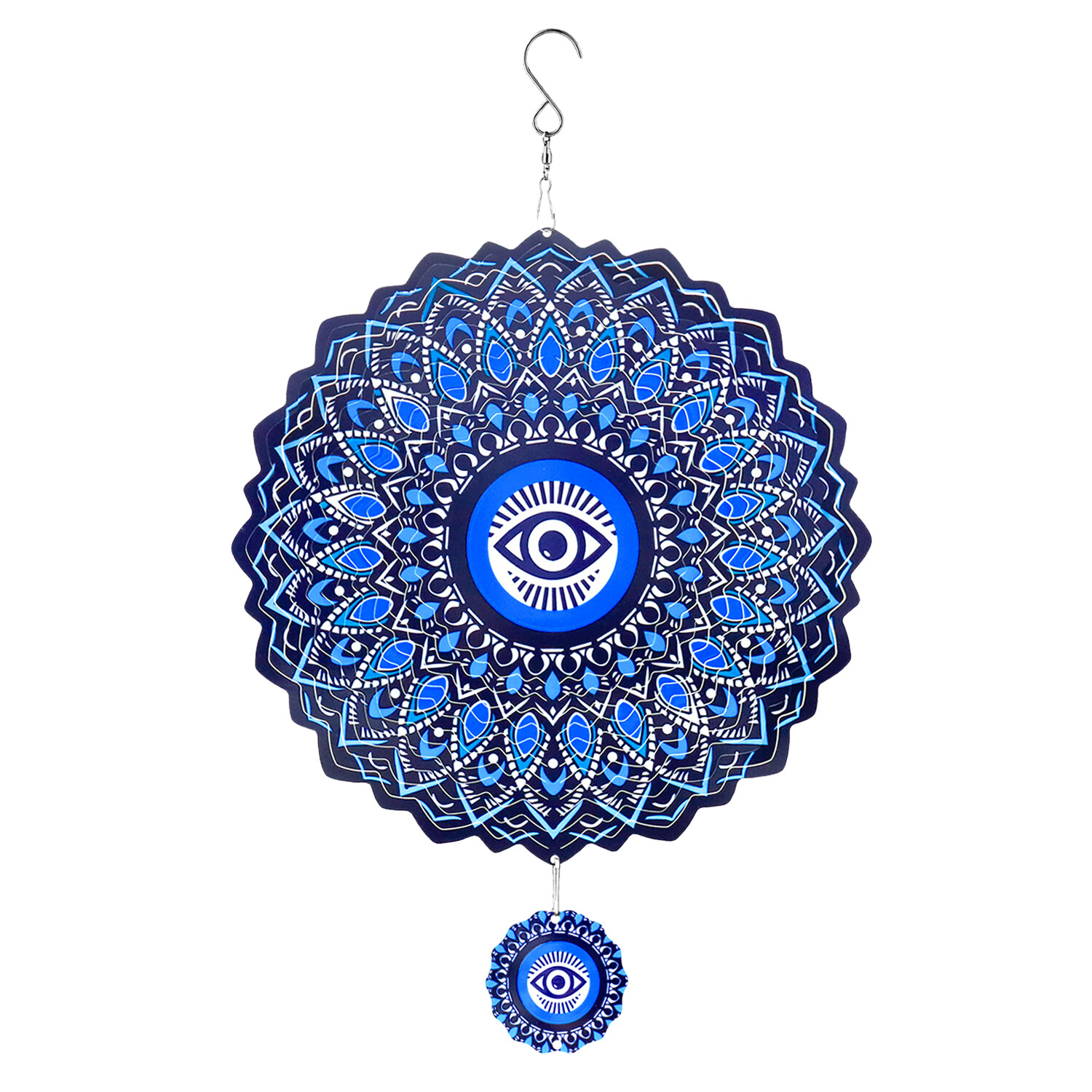 Liranovly 3D Metal Mandala Evil Eye Wind Spinner-Hanging 12in ...