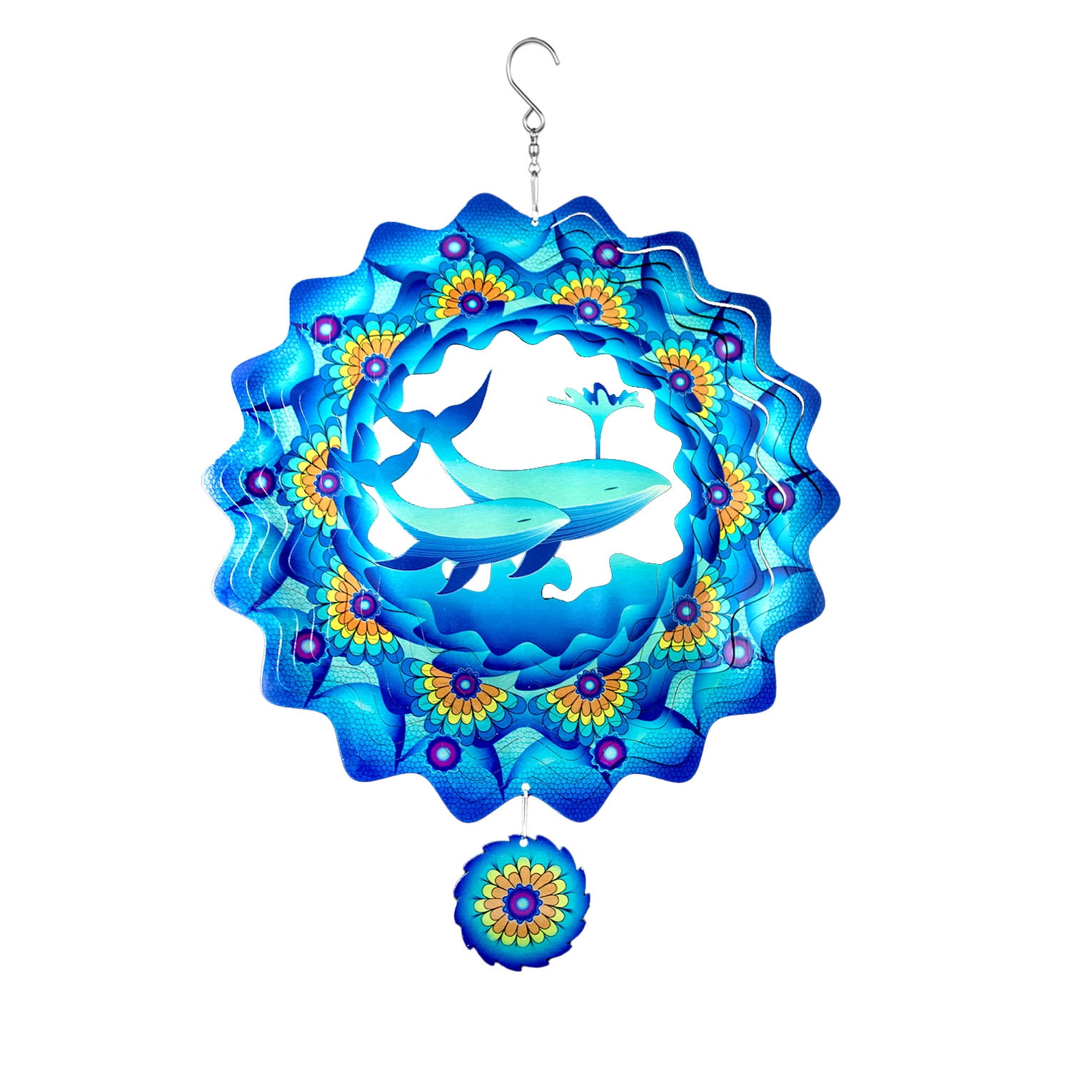 Liranovly 3D Metal Whale Wind Spinner-Hanging 12in Spinfinity Designs ...