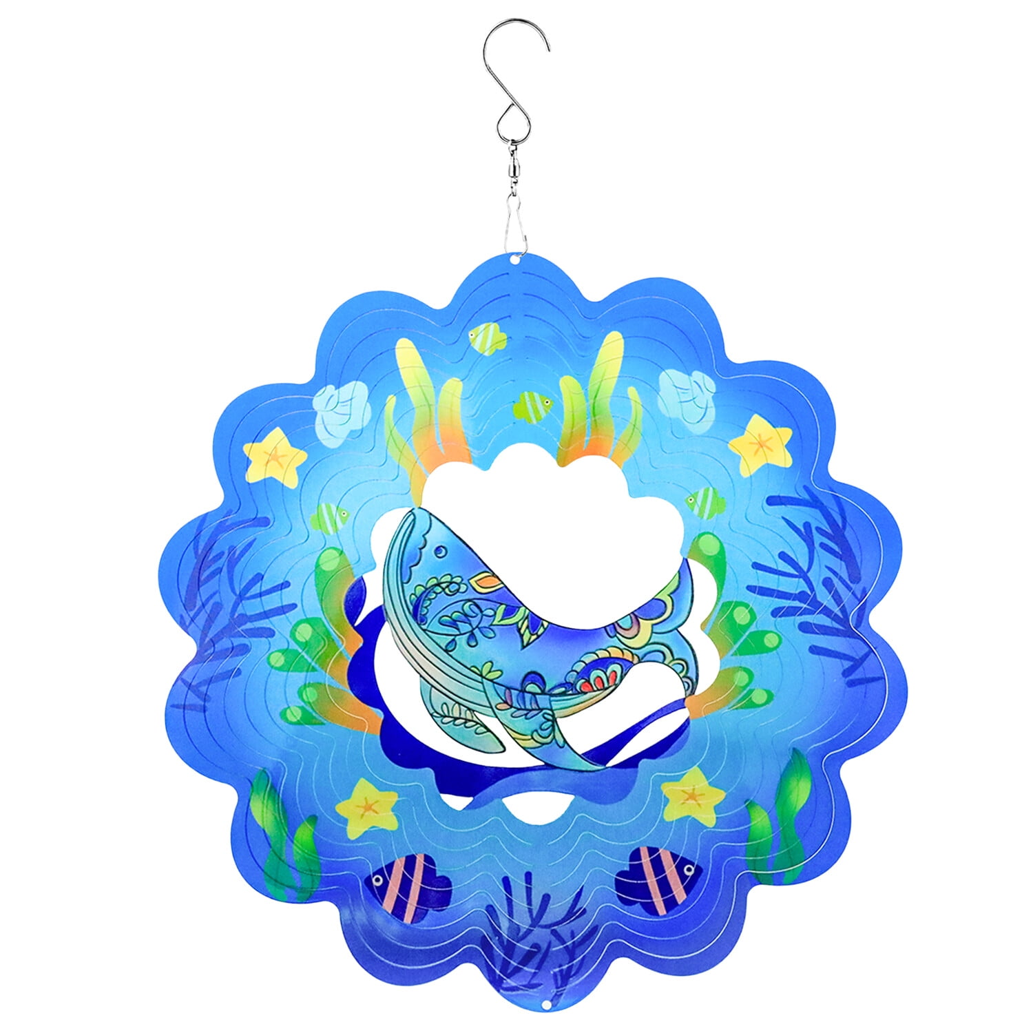 Liranovly 3D Metal Whale Wind Spinner-Hanging 12in Spinfinity Designs ...