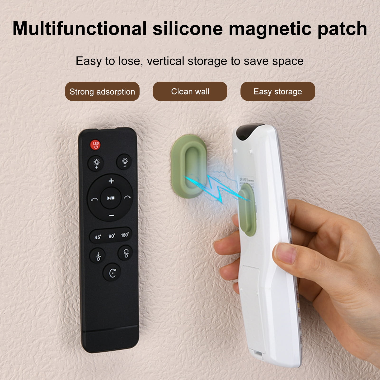 Lirehad 4 Pairs Magnetic Remote Control Holder Easy to Install Self ...