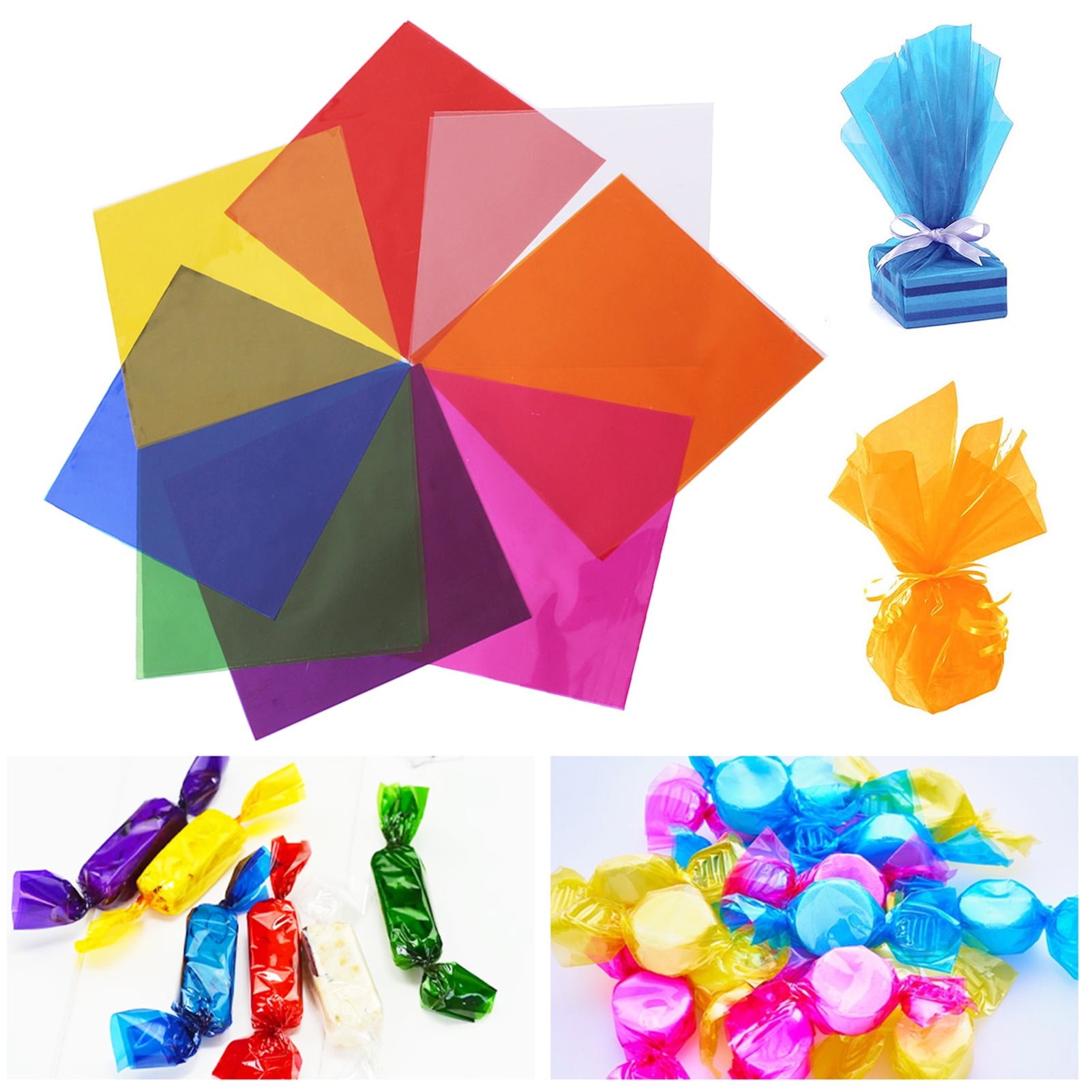 Lirehad 80/160 Sheets Clear Cellophane Wrapping Paper DIY Arts Crafts ...