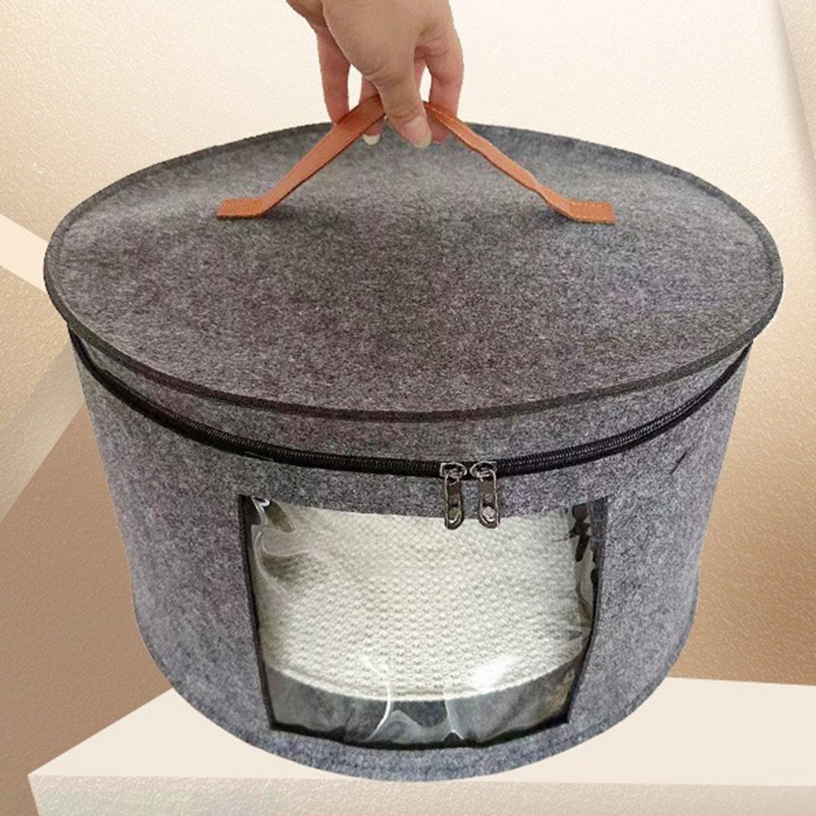 Lirehad Hat Storage Bucket Organizer Transparent Design Zipper Closure ...