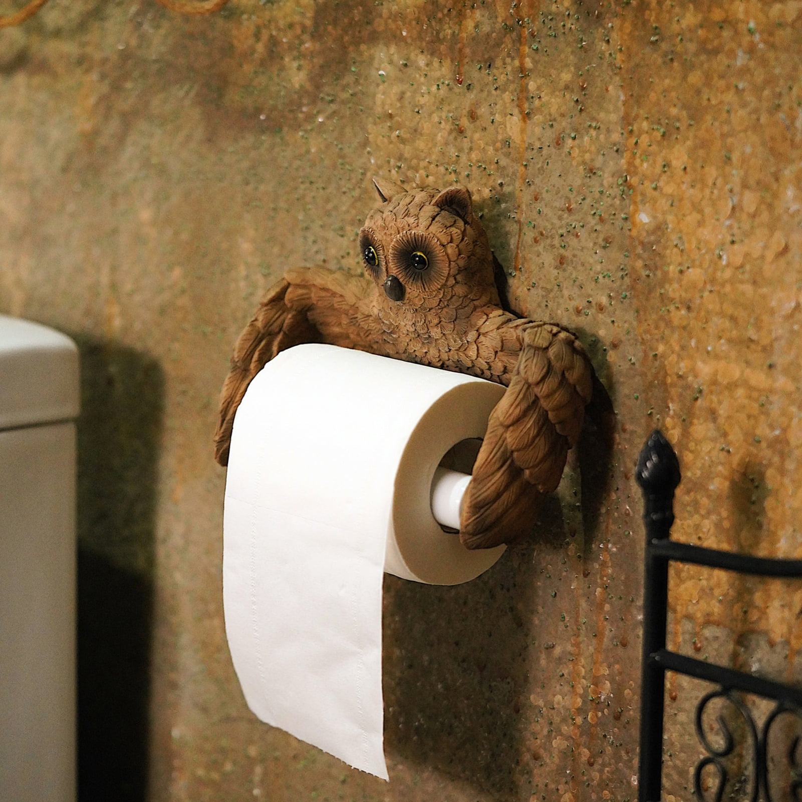 Lirehad Owl Tissue Holder Wall Mount Toilet Paper Holder for Bathroom ...