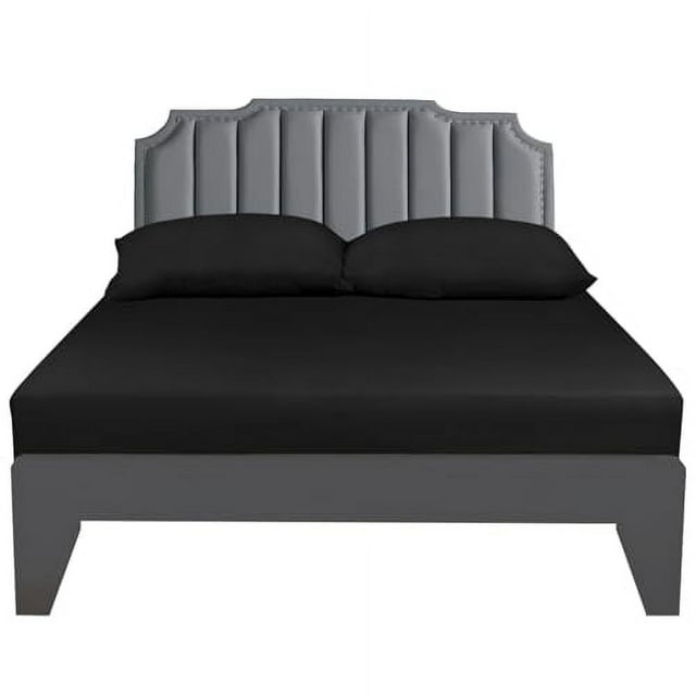 Lirex Full Fitted Sheet for Adults, 100% Cotton, 300 Thread Count, Soft & Breathable, Black ...