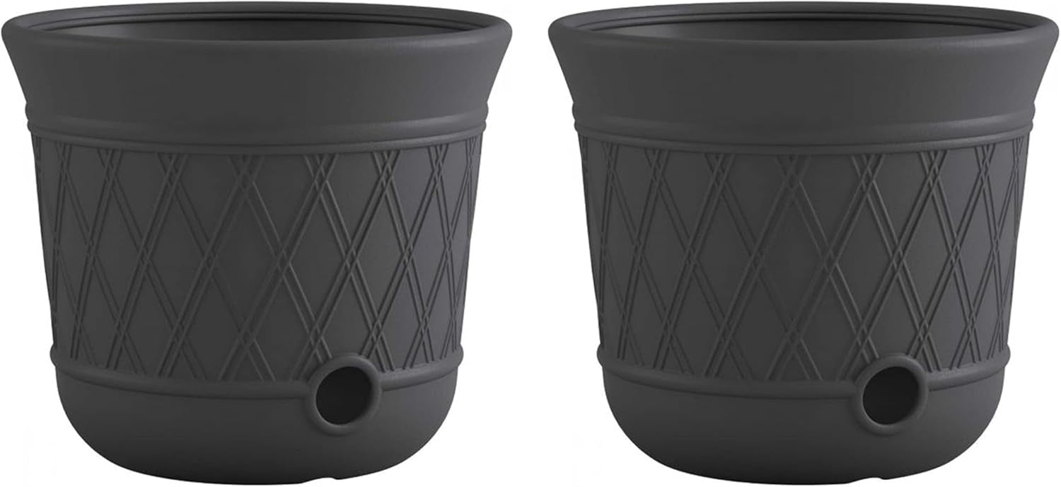 Lirted 2 Pack 14" x 12" Round Resin Decorative Weatherproof Outdoor ...