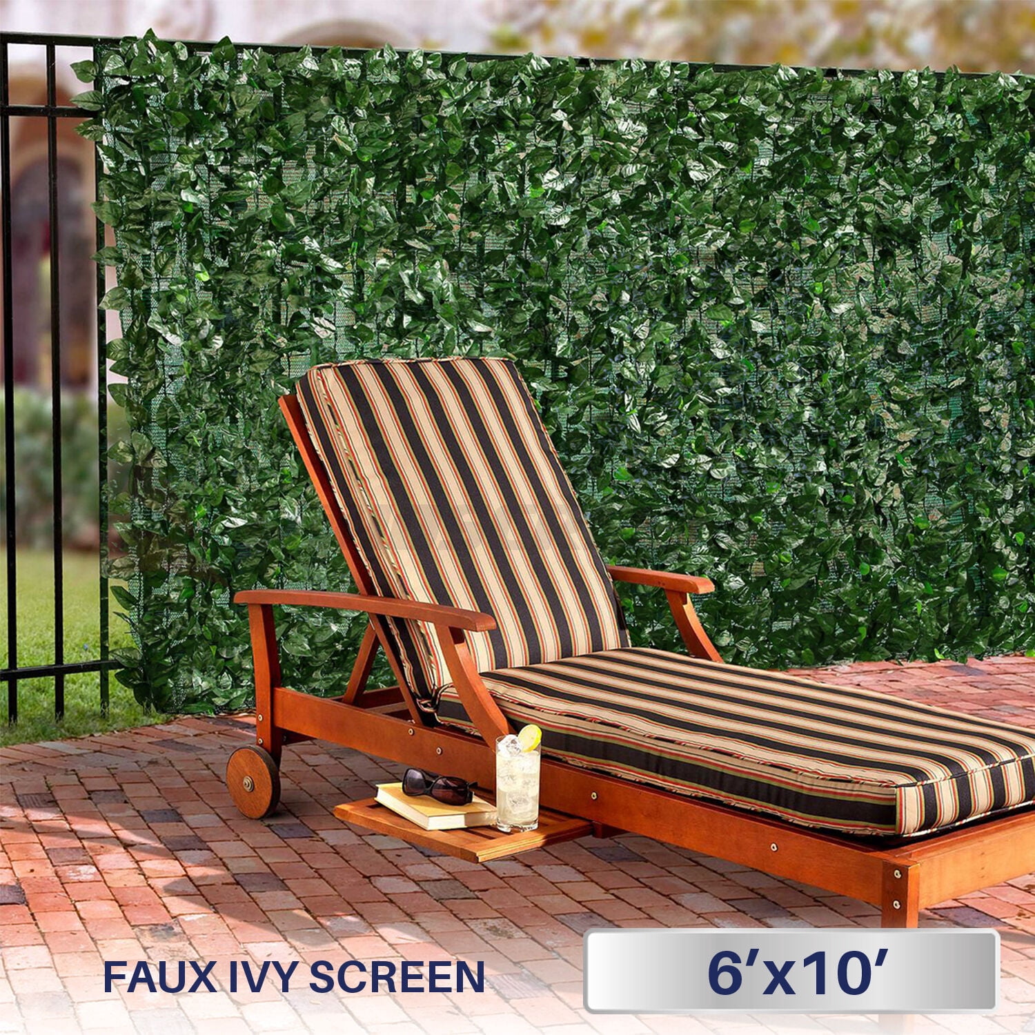 Lirted 72 inches Artificial Ivy Leaf Fence Screen with Mesh Back, Faux ...